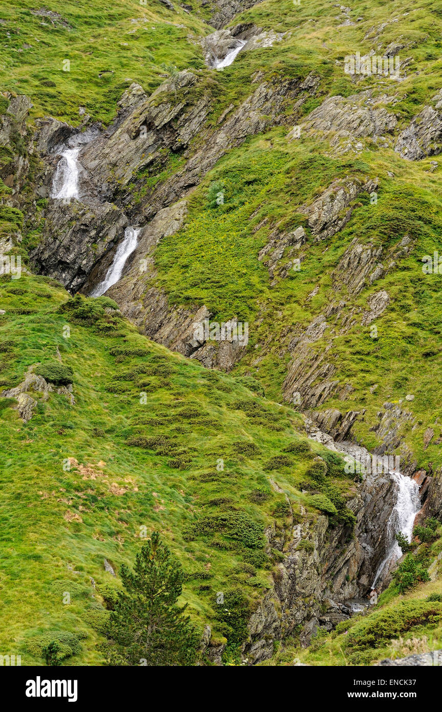 Riu Neure waterfalls in Pyrenees National Park, Hautes Pyrenees (France ...