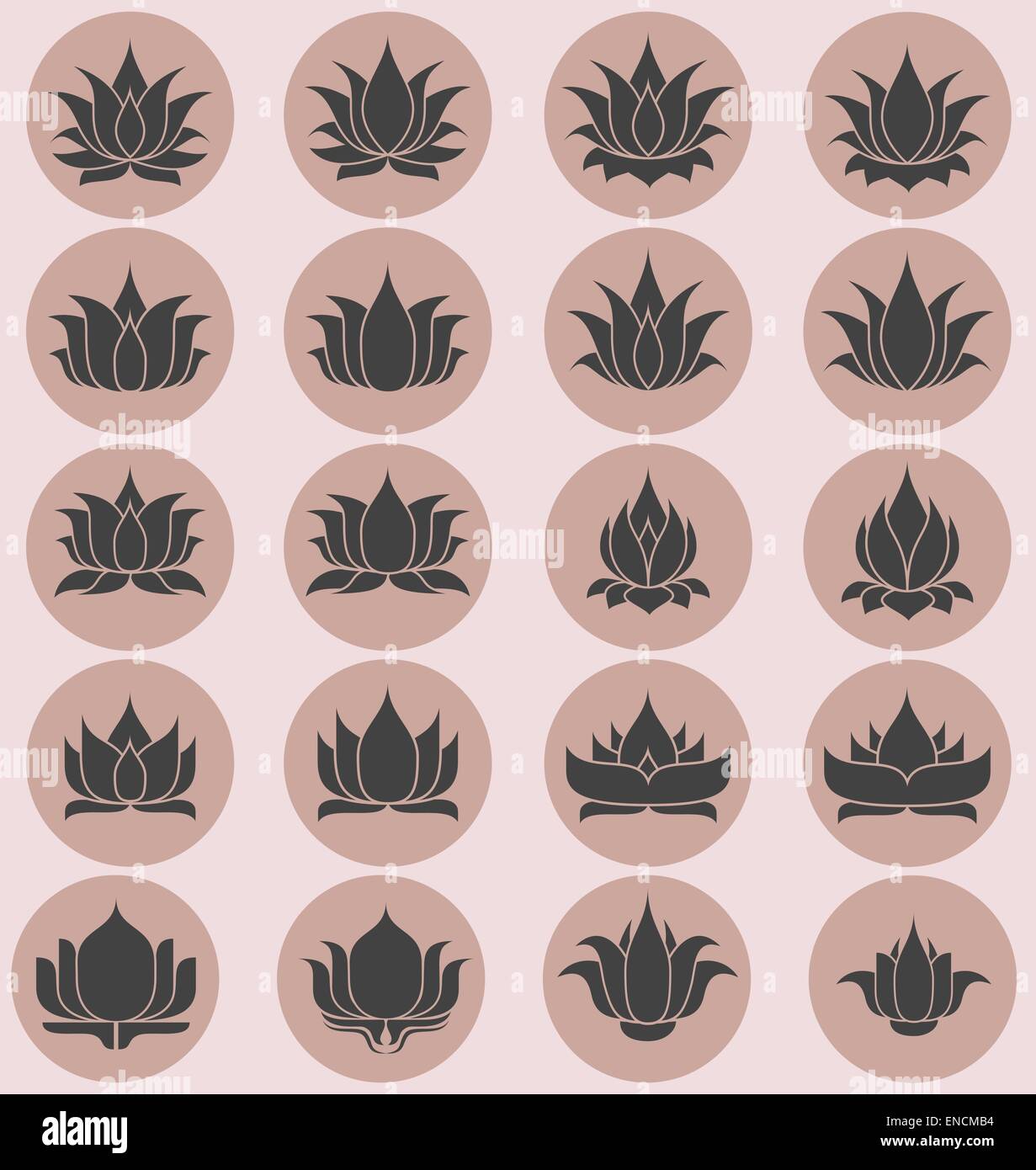 Lotus Flower Icons Stock Vector Image & Art - Alamy