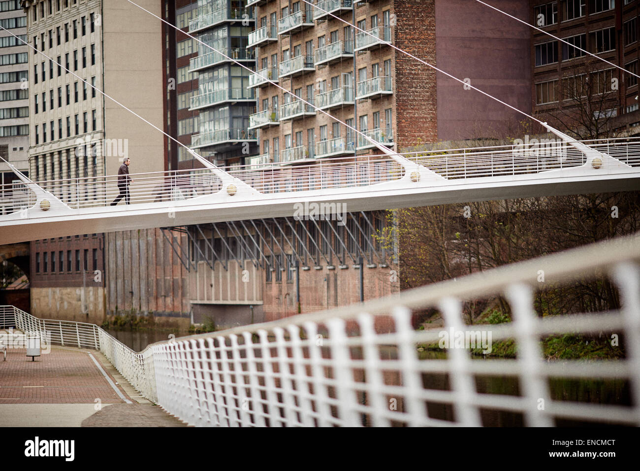 Trinity Bridge is a three-way footbridge which crosses the River Irwell ...