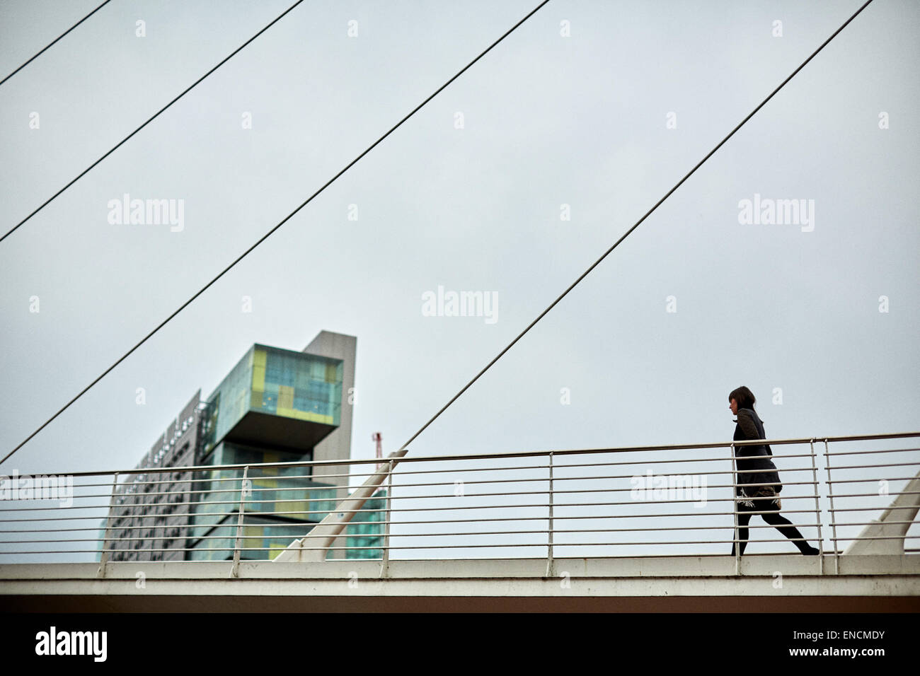 Trinity Bridge is a three-way footbridge which crosses the River Irwell ...
