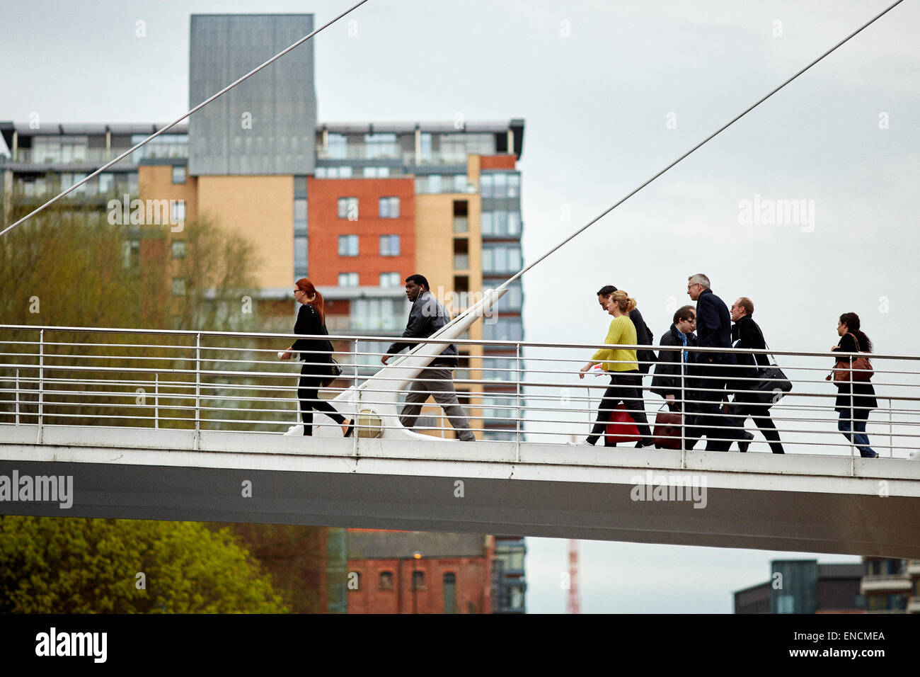 Trinity Bridge is a three-way footbridge which crosses the River Irwell ...