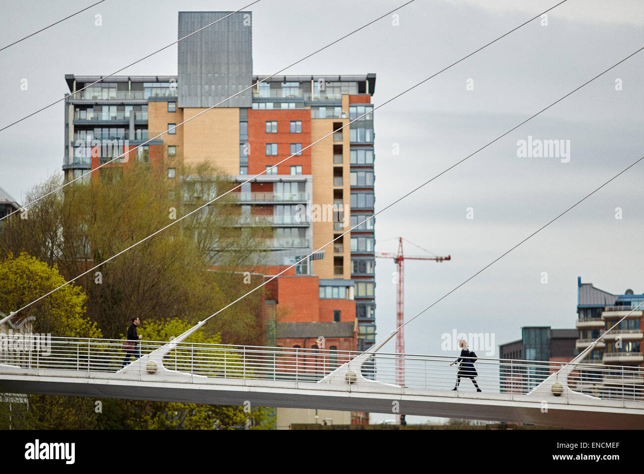 Trinity Bridge is a three-way footbridge which crosses the River Irwell ...