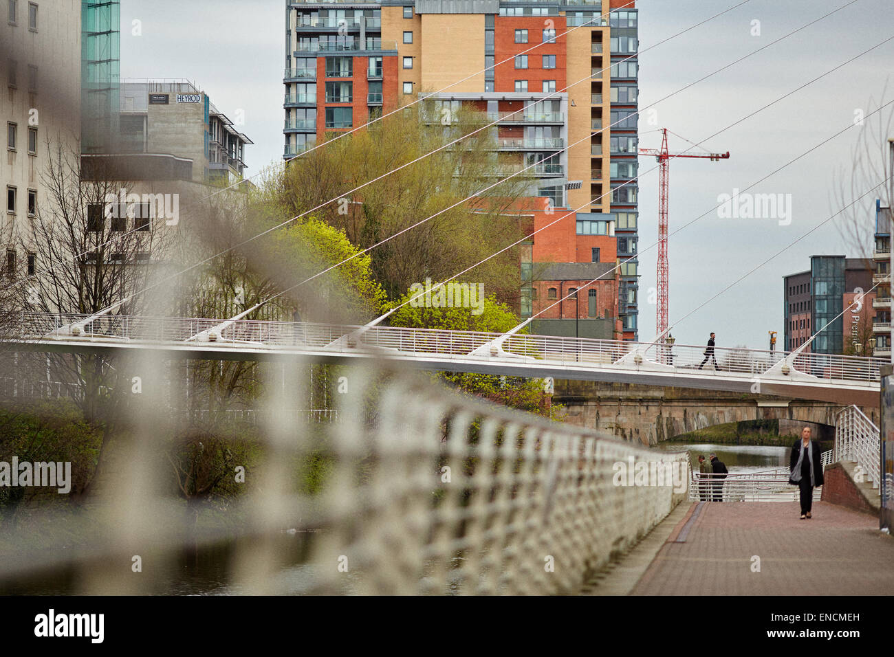 Trinity Bridge is a three-way footbridge which crosses the River Irwell ...