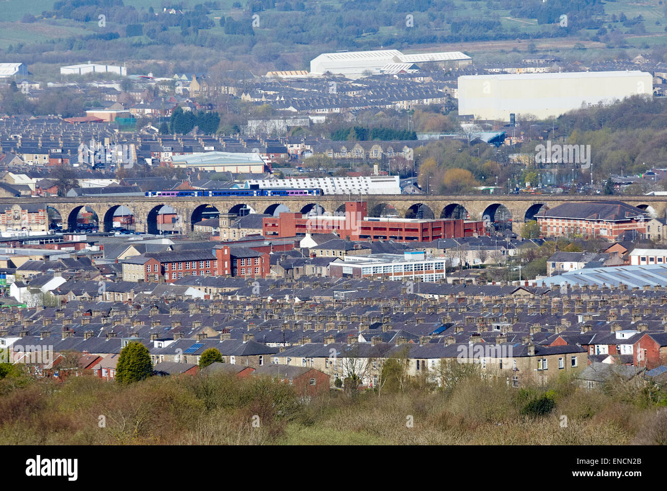 View over Accrington in Lancashire Stock Photo - Alamy