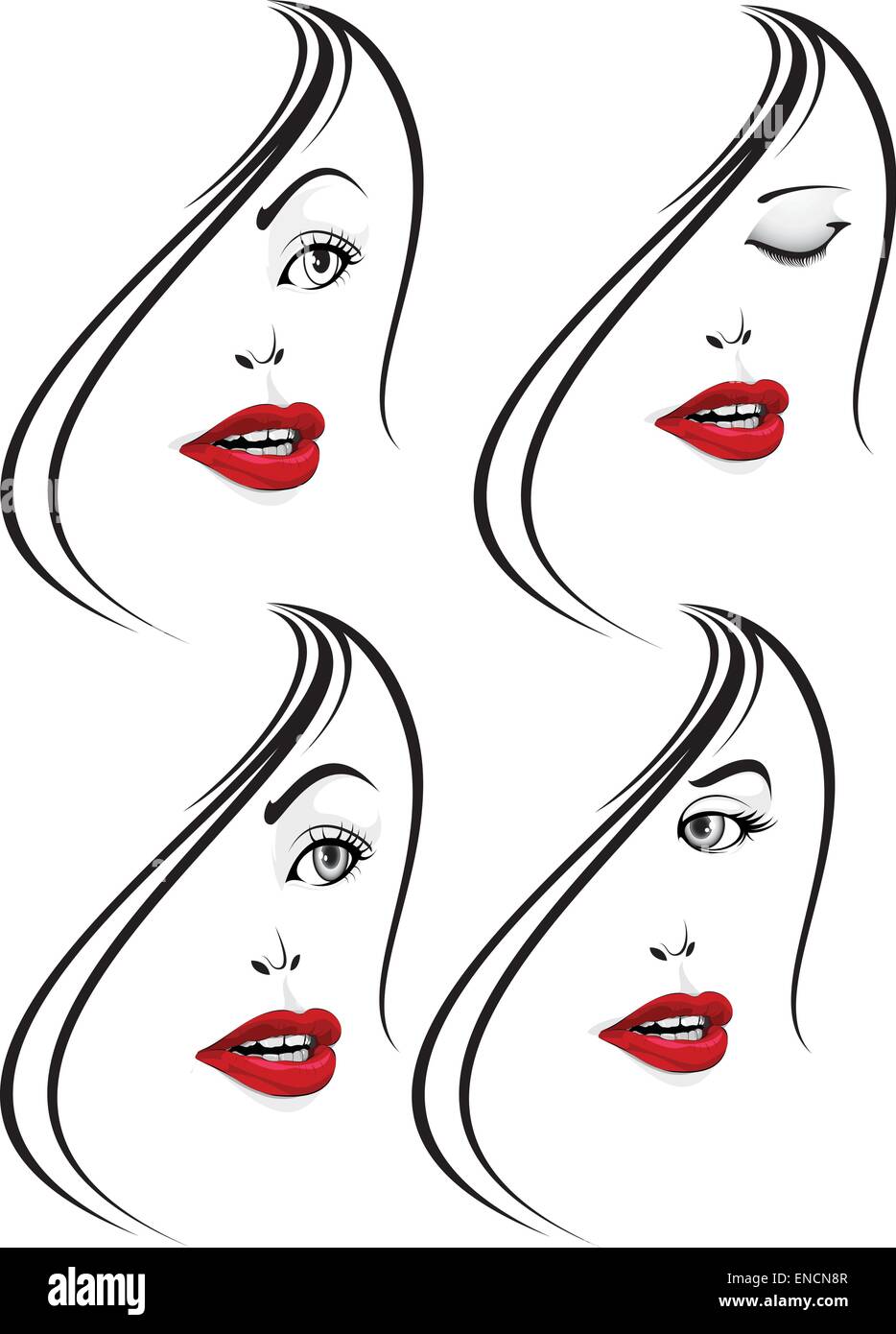 Elegant Girl Face Stock Vector Image And Art Alamy