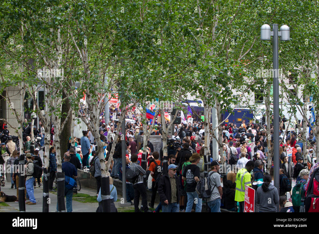 Seattle, Washington, USA. 1st May, 2015. 14th Annual May Day March for ...
