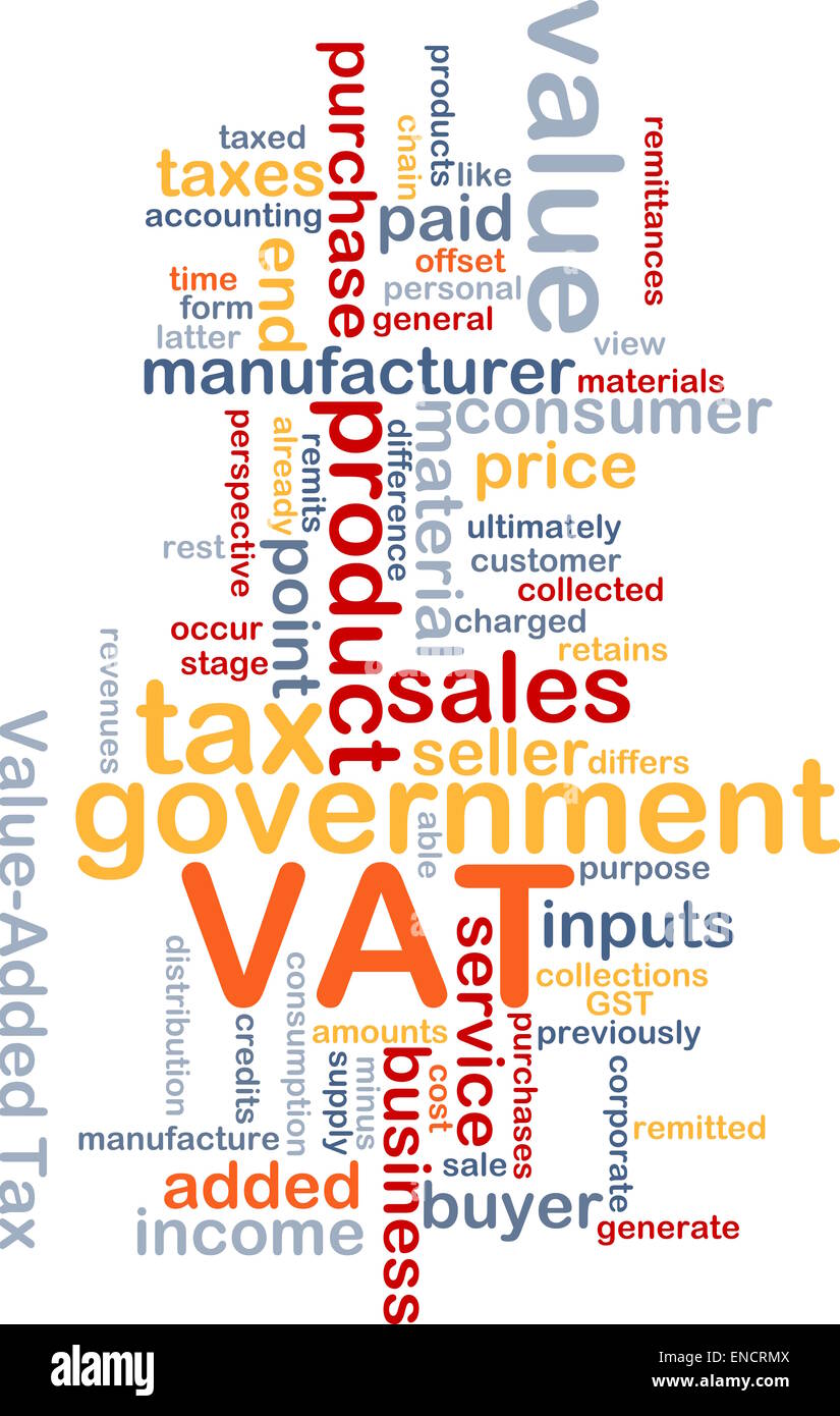 Background text pattern concept wordcloud illustration of VAT tax Stock ...