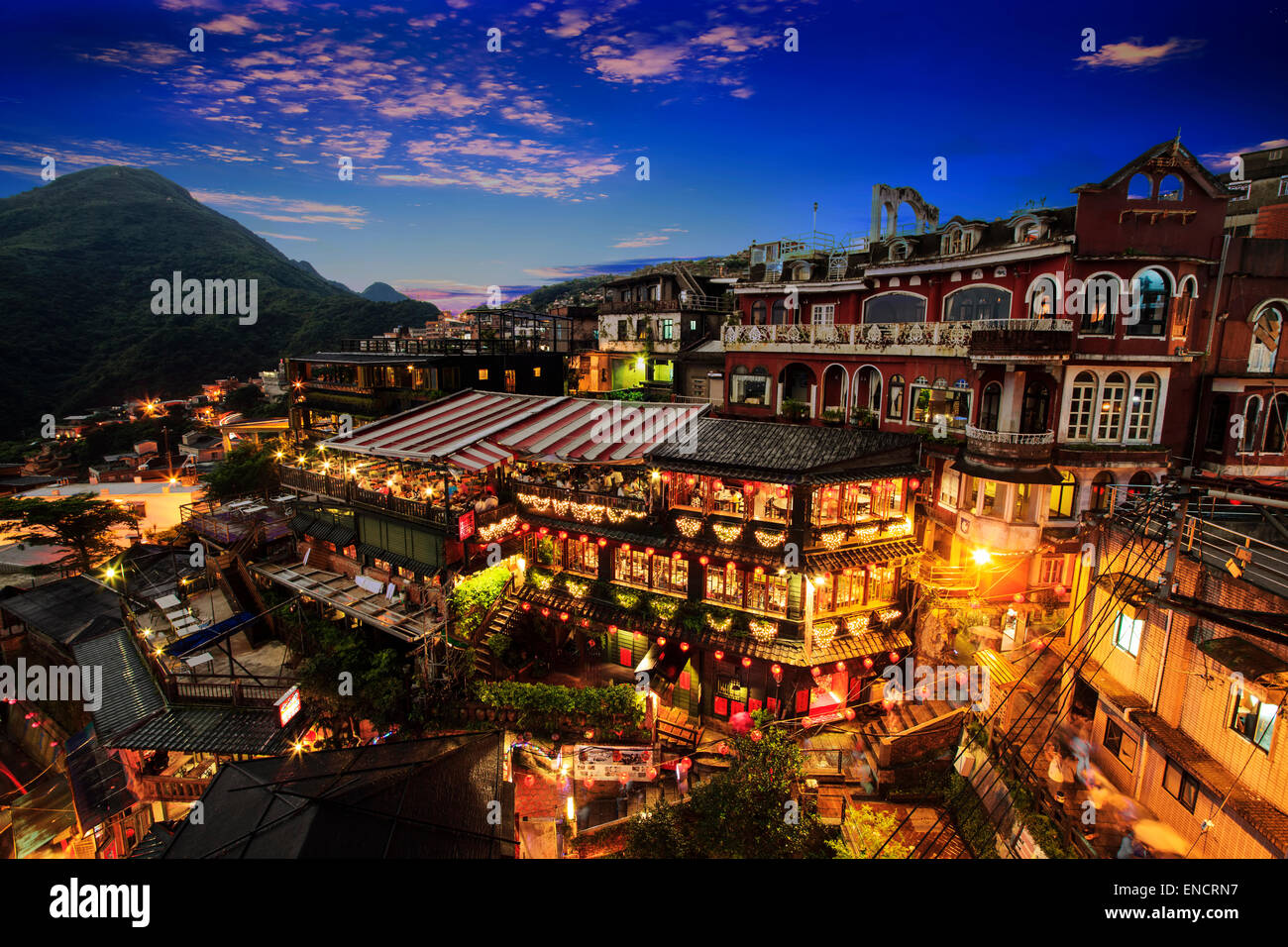 New Taipei City, Taiwan - June 30, 2014: The seaside mountain town ...