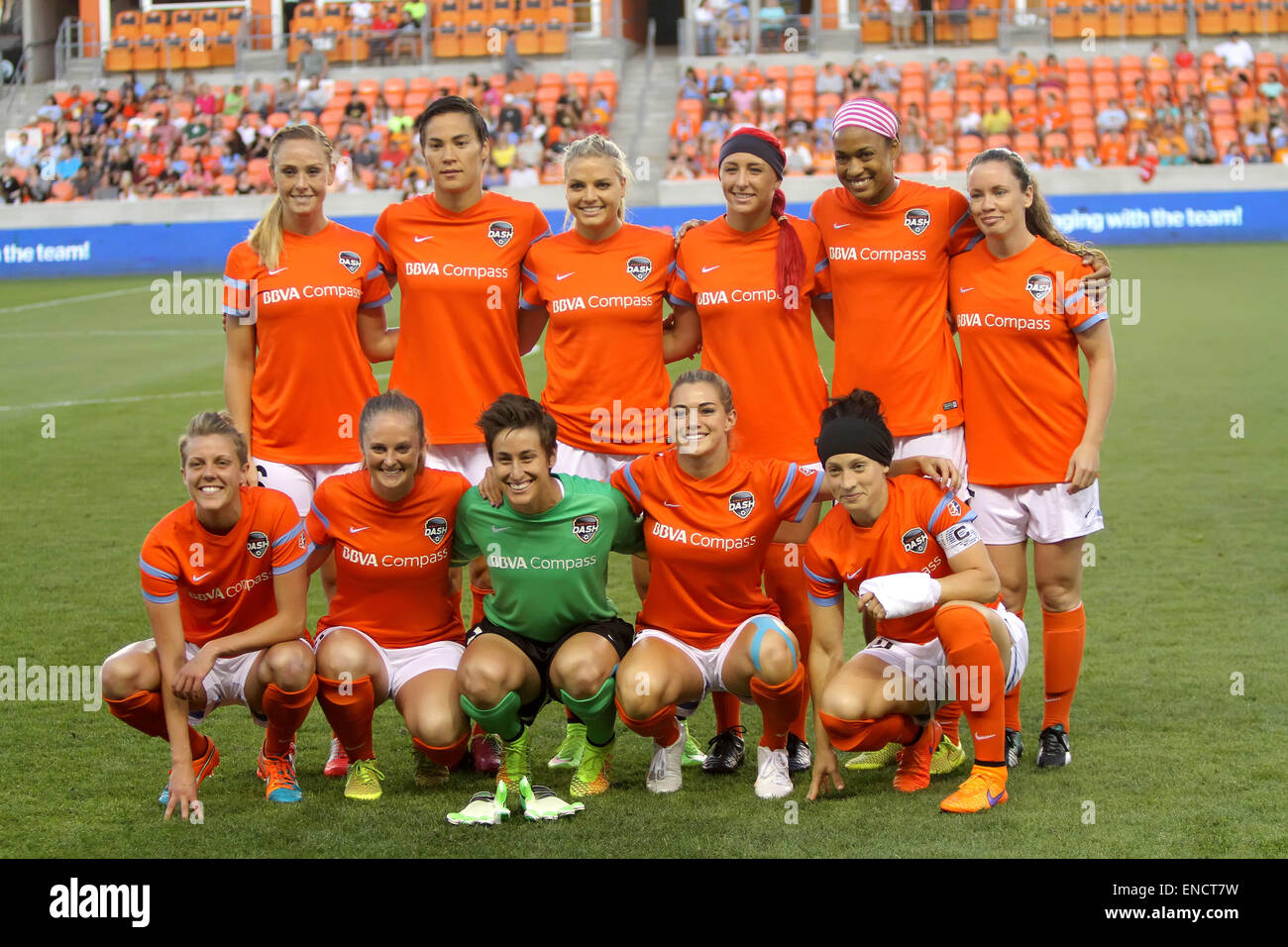 Houston, TX, USA. 02nd May, 2015. The Houston Dash starting XI pose for ...