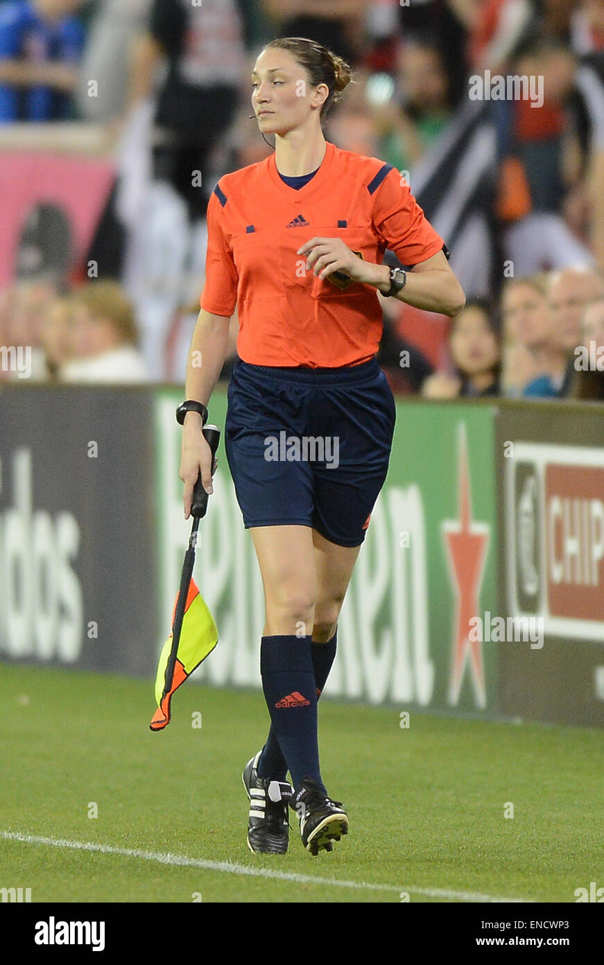 Washington, DC, USA. 2nd May, 2015. Referee's Assistant Kathryn Nesbitt ...