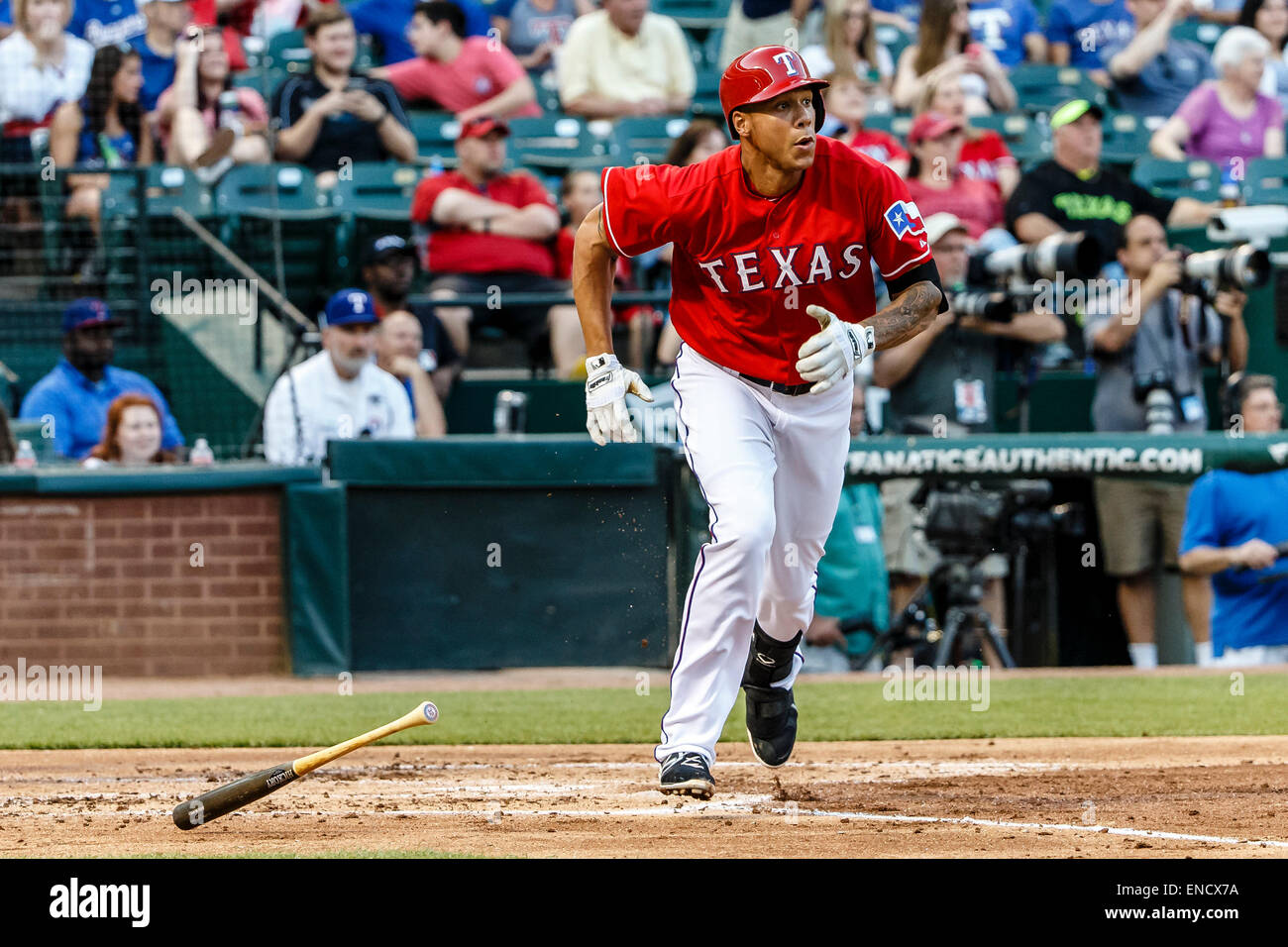 Arlington, TX, USA. 02nd May, 2015. Texas Rangers first baseman Kyle ...