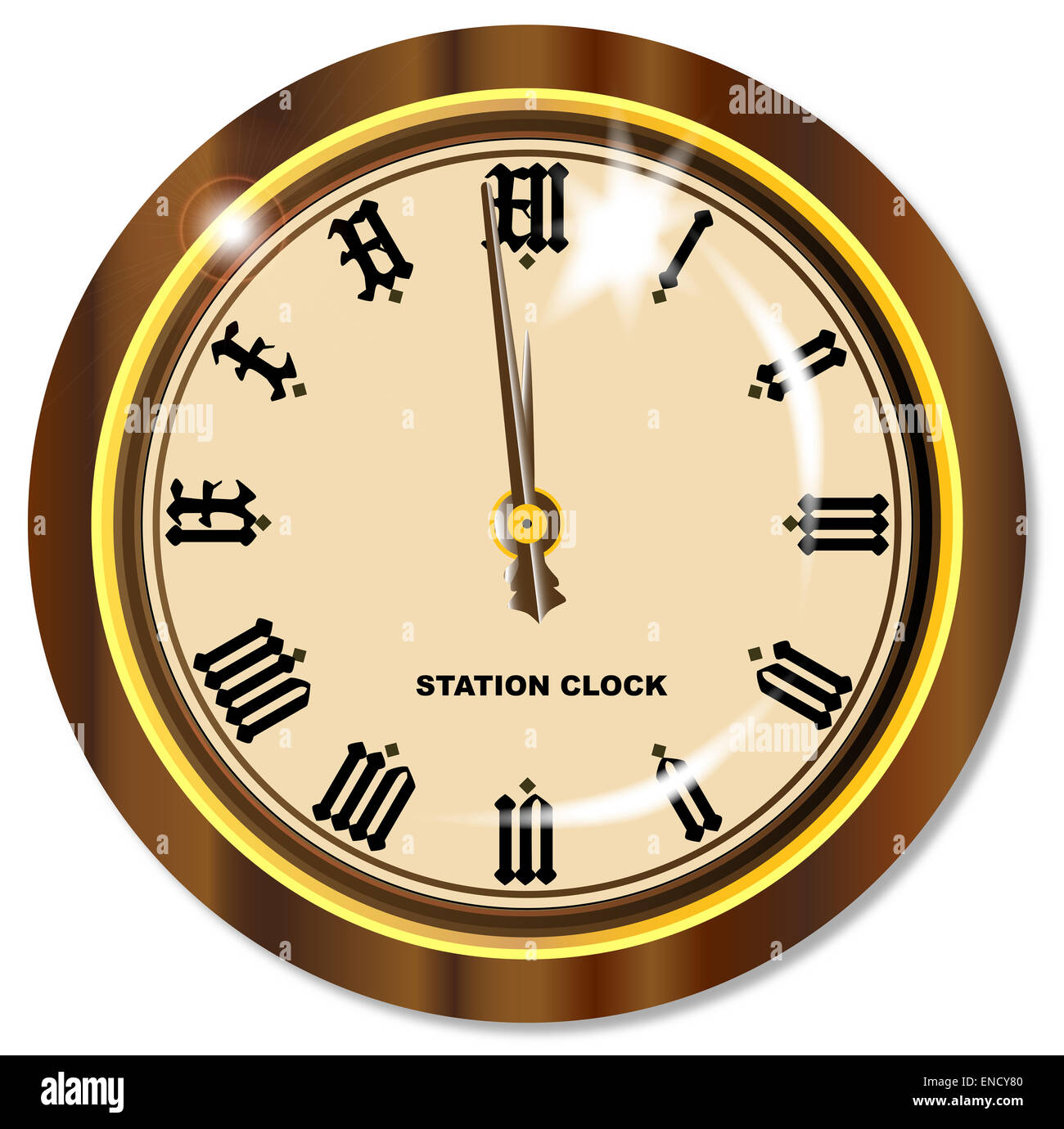 Railway clock illustration hi-res stock photography and images - Alamy