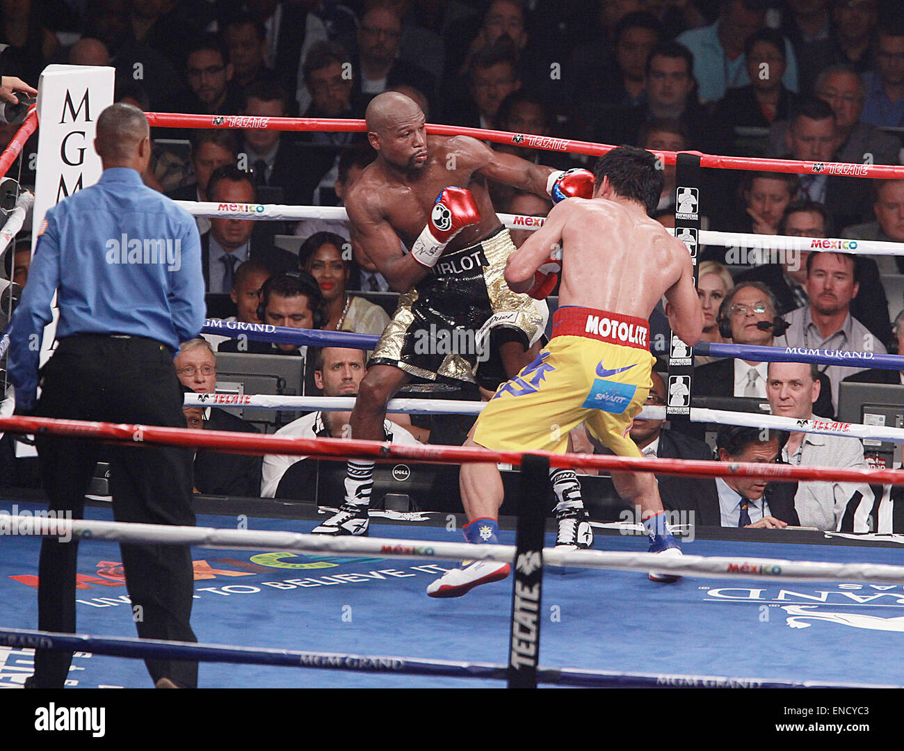 Las Vegas, Nevada, USA. 2nd May, 2015. Boxers Floyd Mayweather and ...