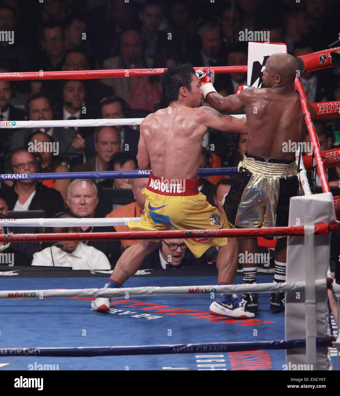 Las Vegas, Nevada, USA. 2nd May, 2015. Boxers Floyd Mayweather and ...