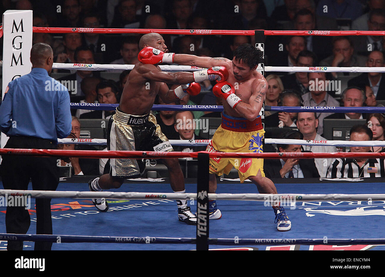 Las Vegas, Nevada, USA. 2nd May, 2015. Boxers Floyd Mayweather and ...