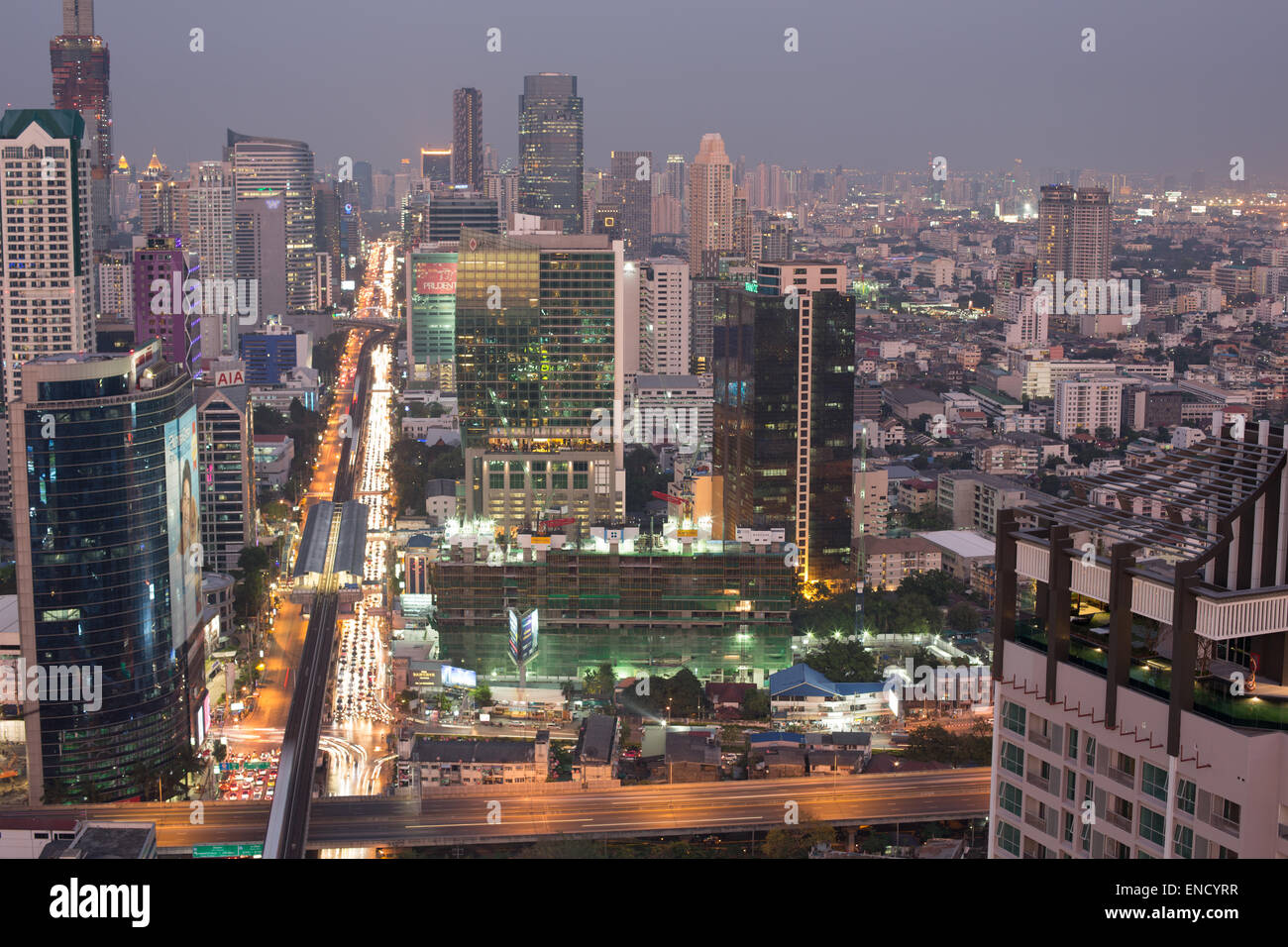 Bangkok city skyline at dusk Stock Photo - Alamy
