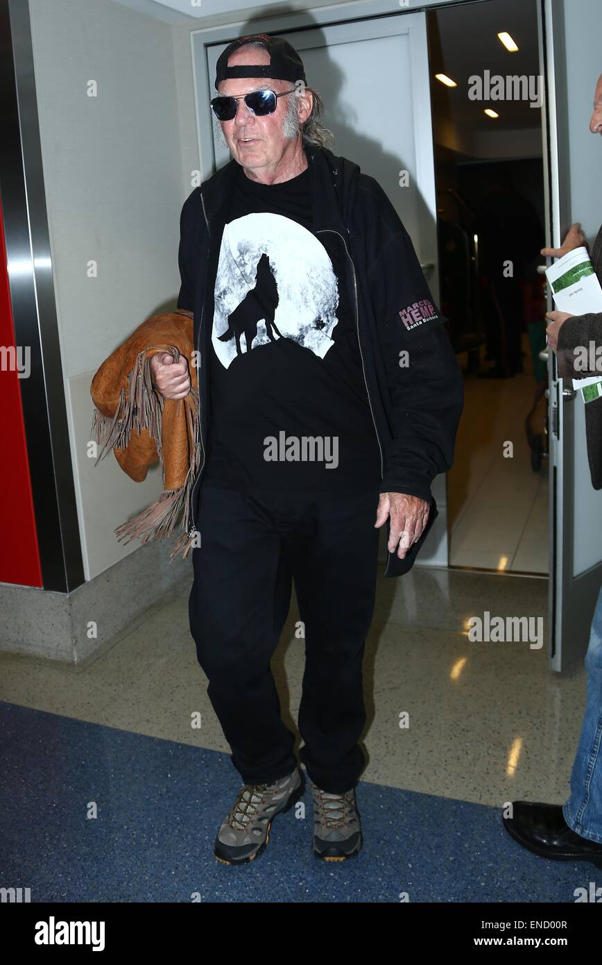 Neil Young arrives at Los Angeles International (LAX) airport Featuring ...