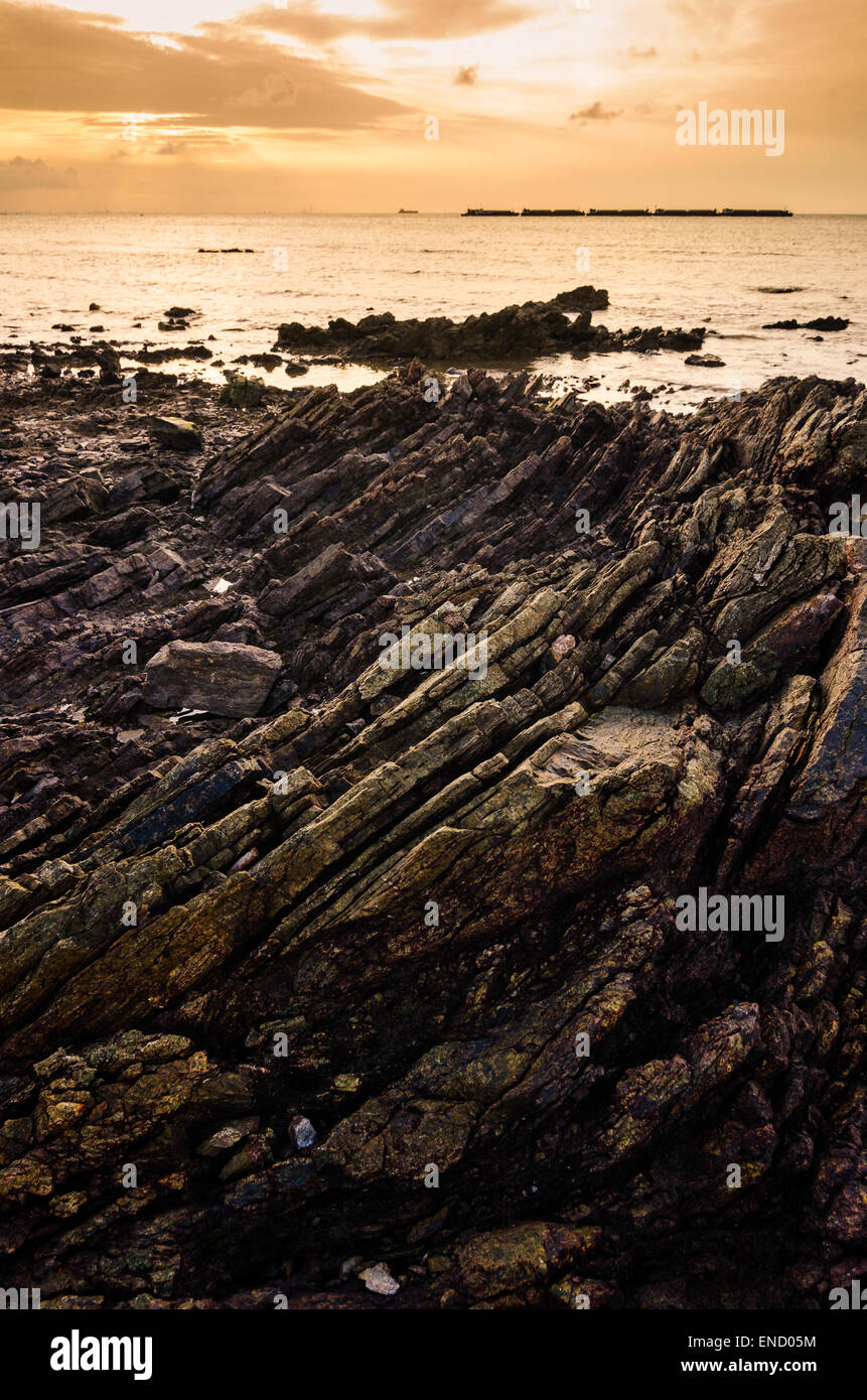 Rock and sea morning light in Thailand Stock Photo - Alamy