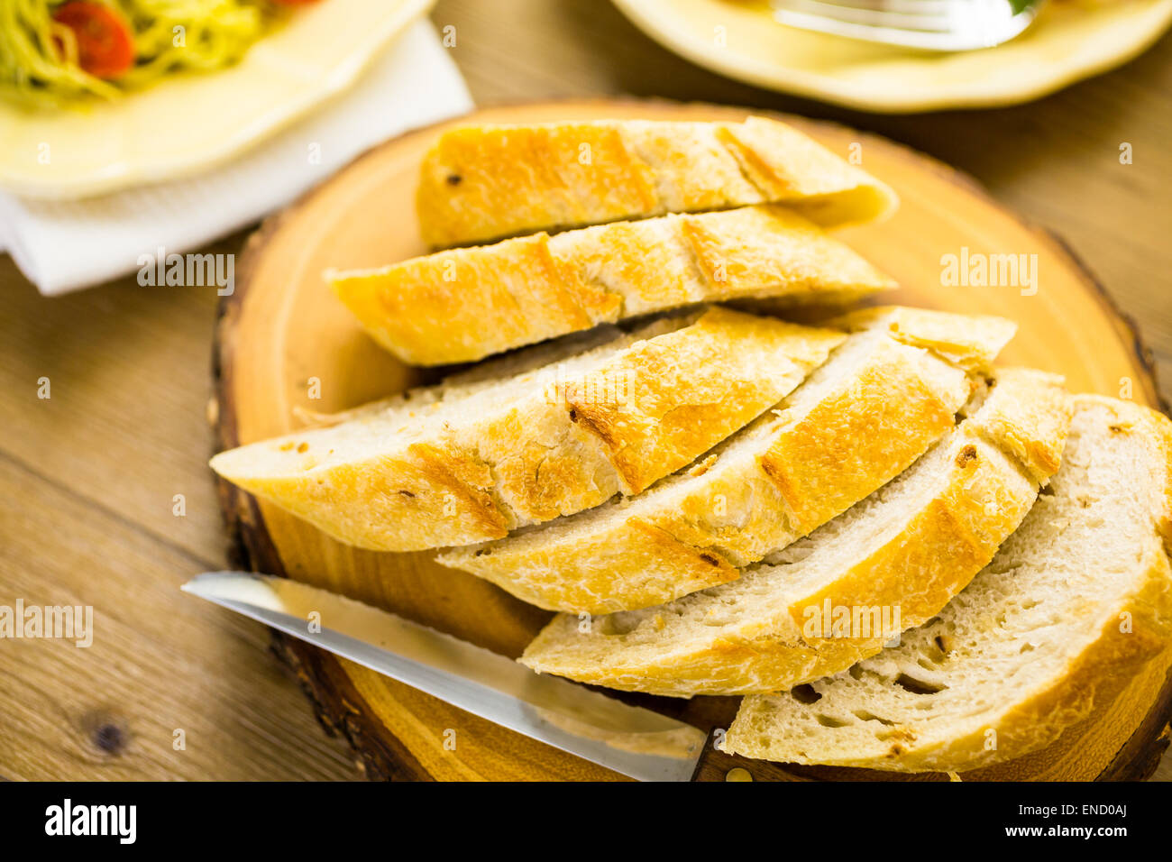 Homemade garlic bread for dinner Stock Photo - Alamy