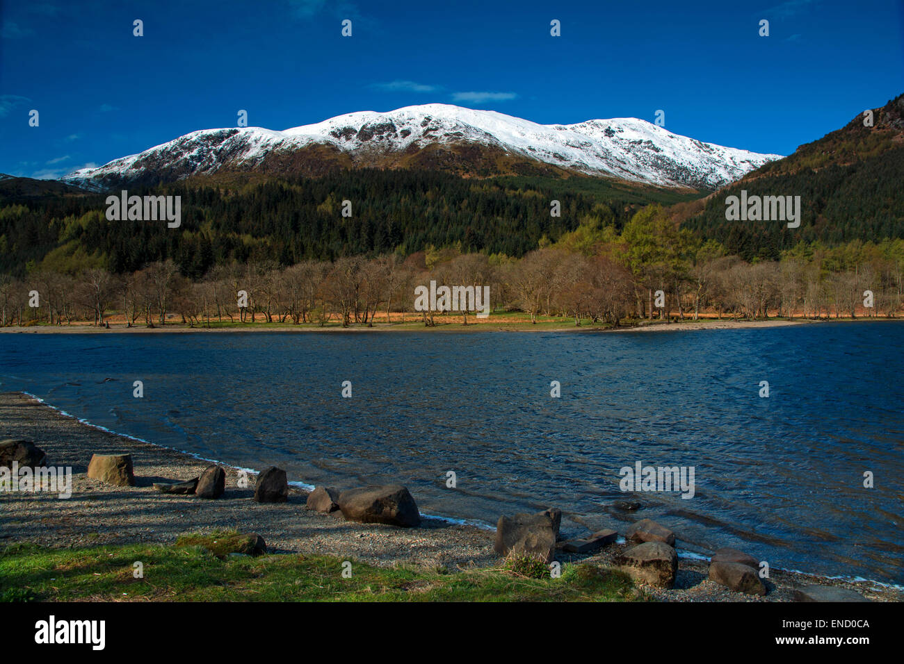 Last snowfall of Spring at Loch Lubnaig Stock Photo - Alamy