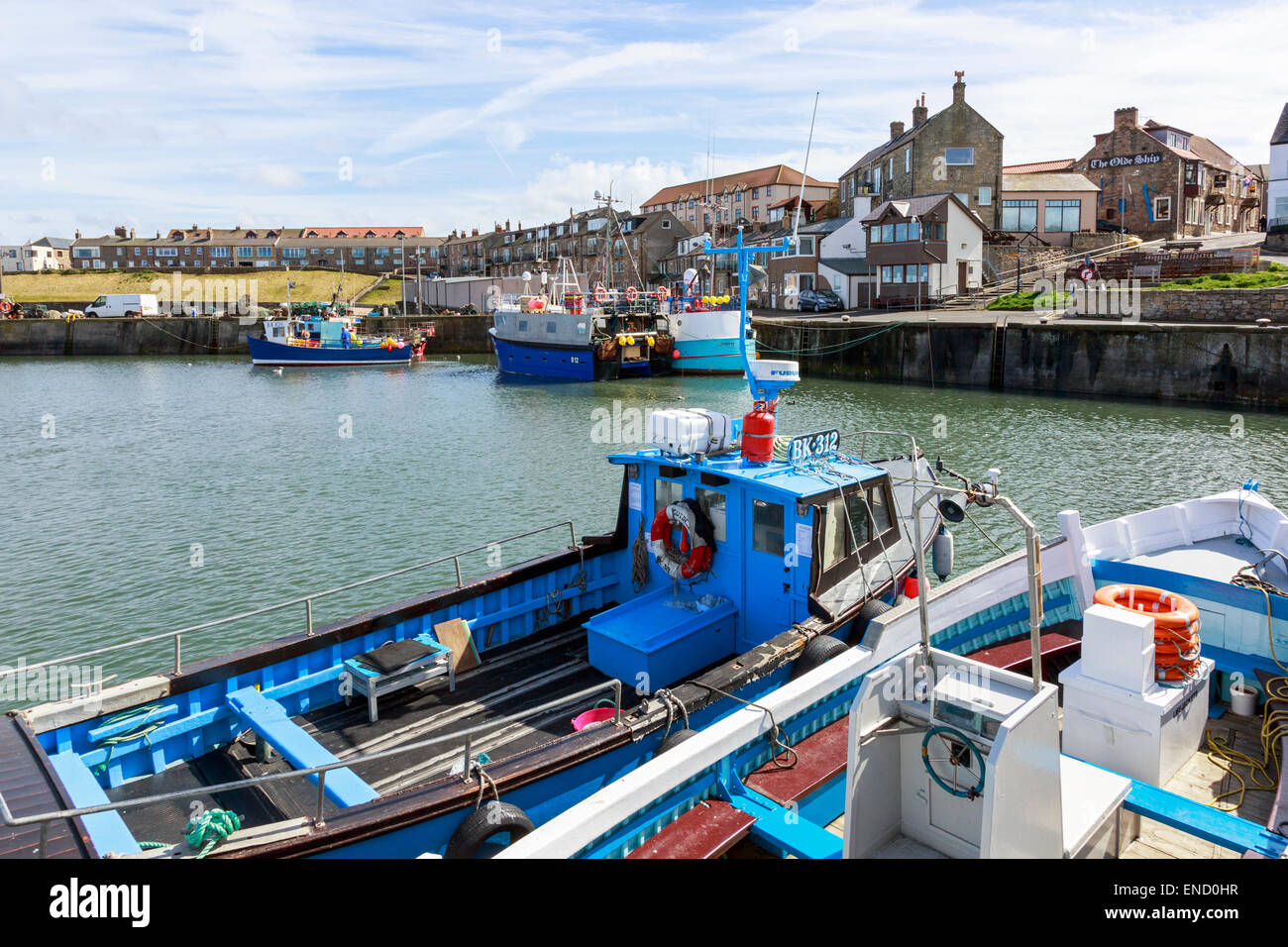 Boat fishing harbour seahouses hi-res stock photography and images - Alamy