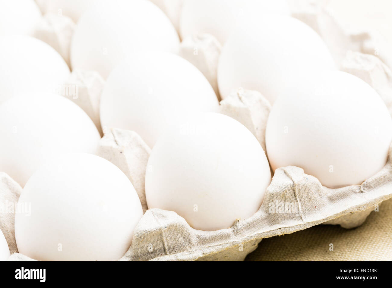 Farm fresh organic white eggs in egg crate Stock Photo - Alamy