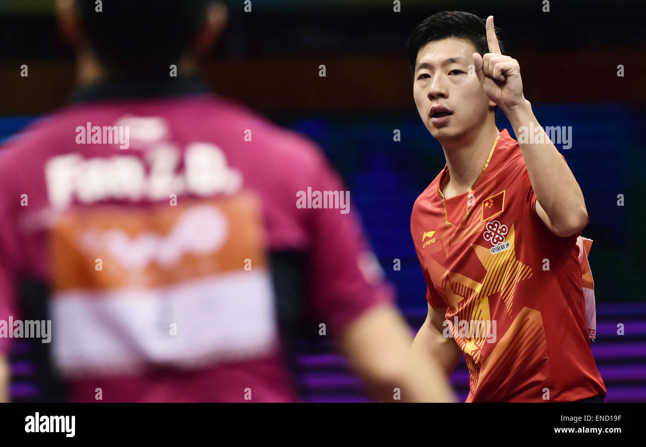 Suzhou, China's Jiangsu Province. 3rd May, 2015. China's Ma Long ...