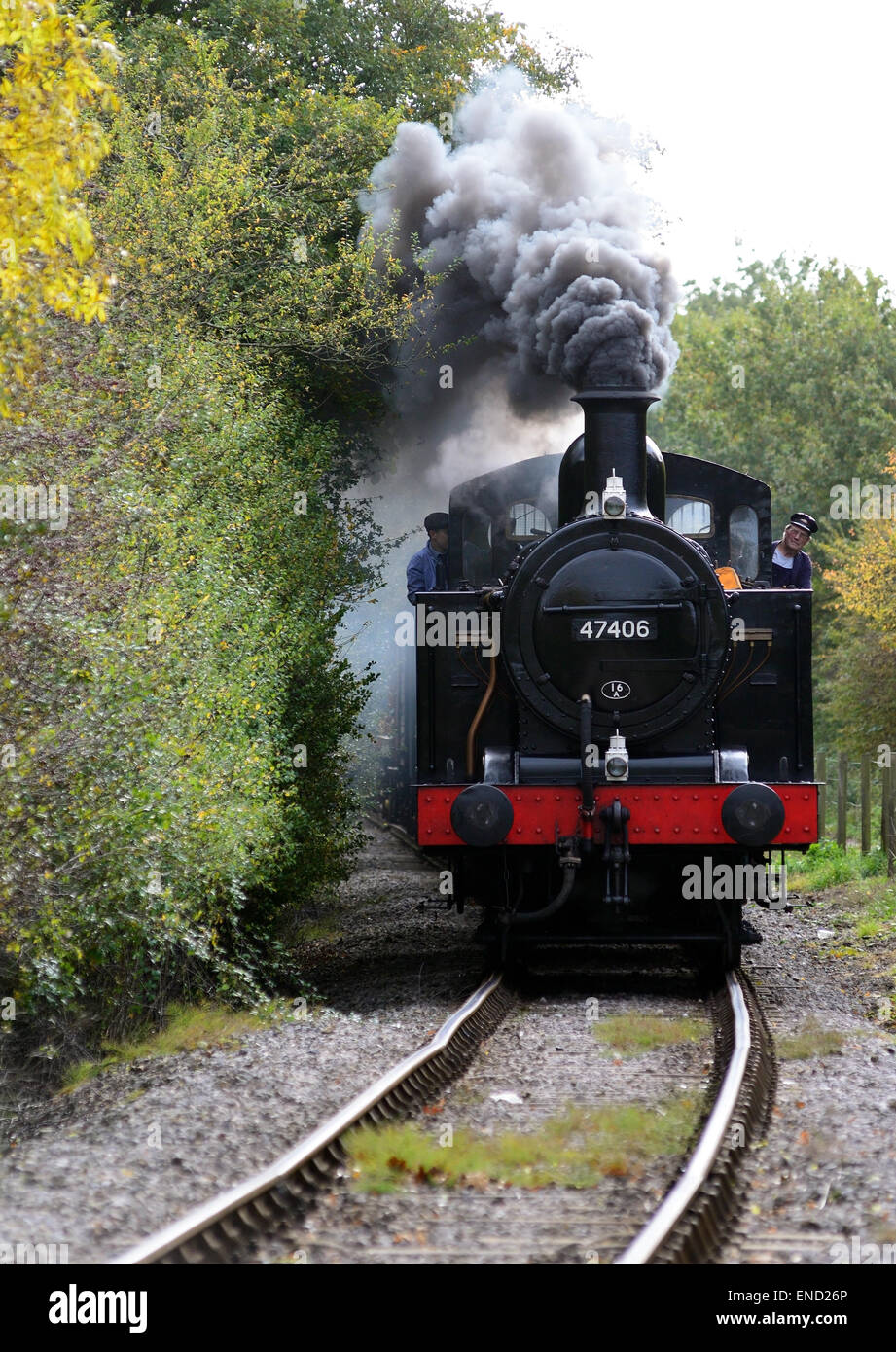 LMS Class 3F 0-6-0 tank engine No 47406 approaching Bitton station ...