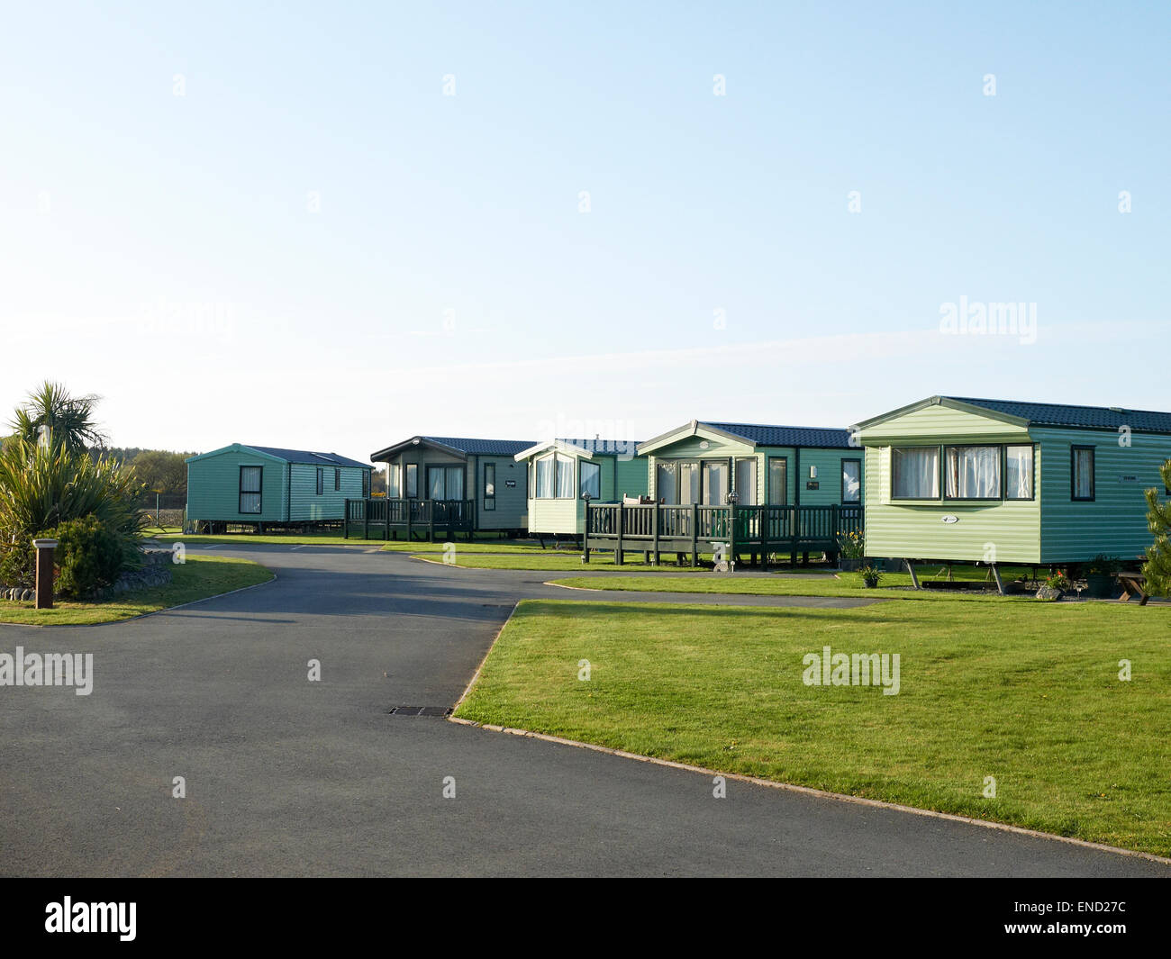 Static caravans in Wales UK Stock Photo - Alamy