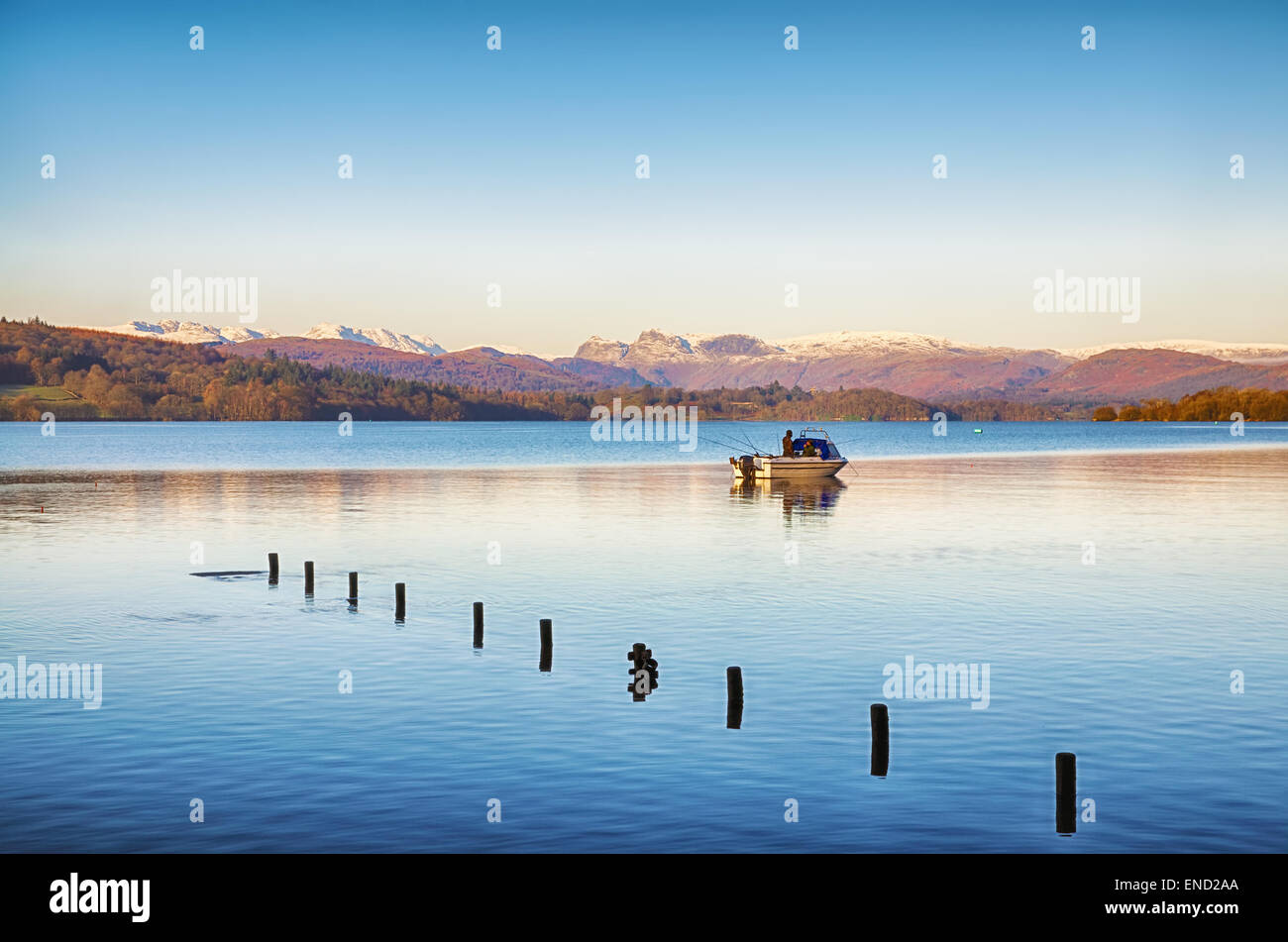 Lake windermere sunset boat hi-res stock photography and images - Alamy
