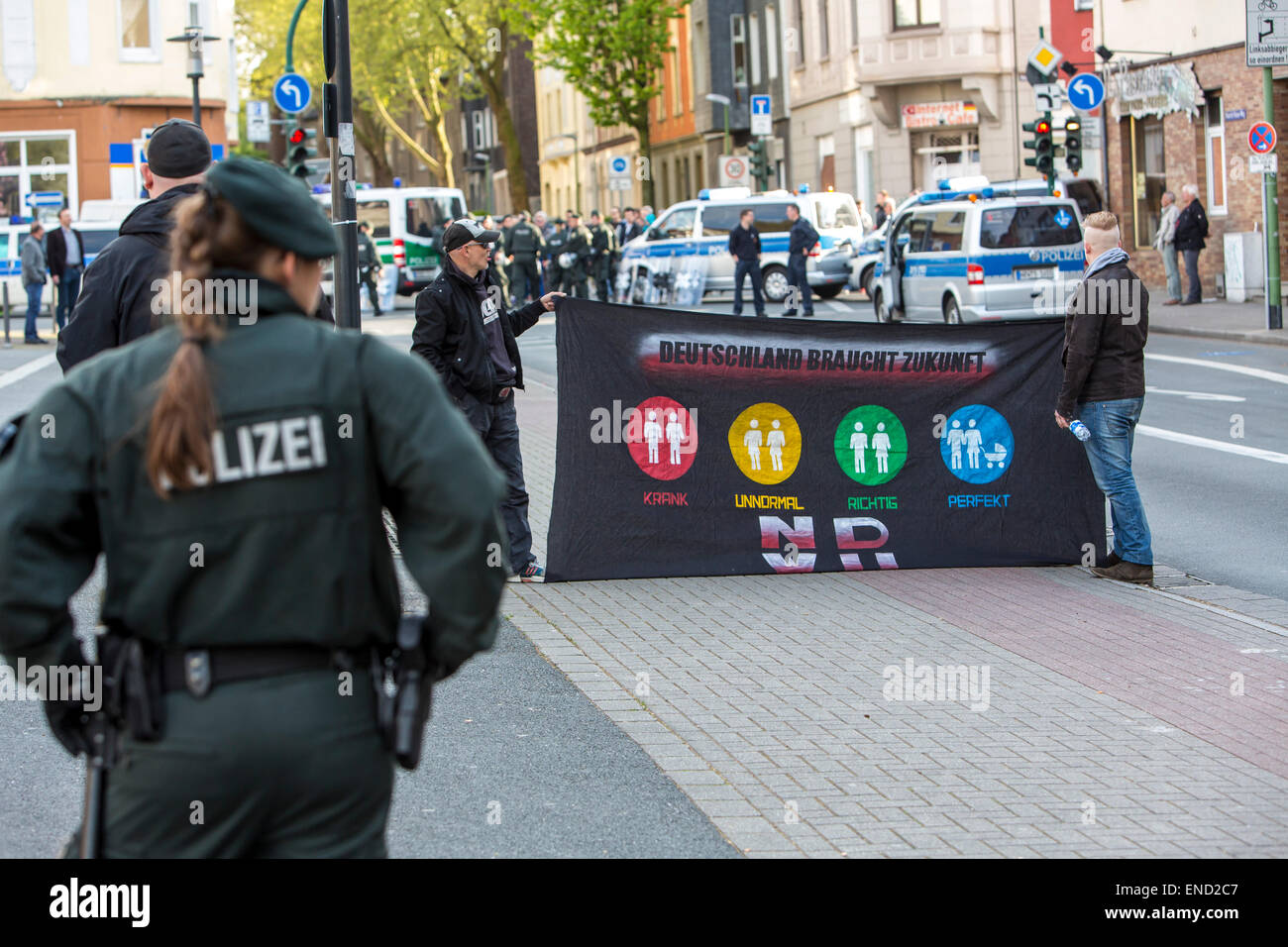Demonstration of right wing Neo-Nazi party "Die Rechte", a first of May ...