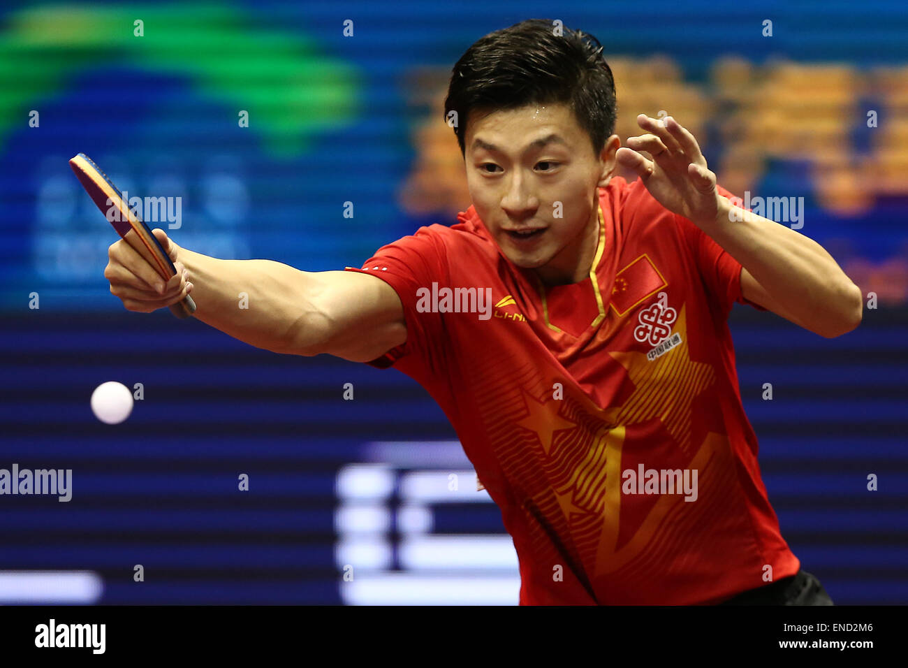 Suzhou International Expo Centre, Suzhou, China. 2nd May, 2015. Ma Long ...