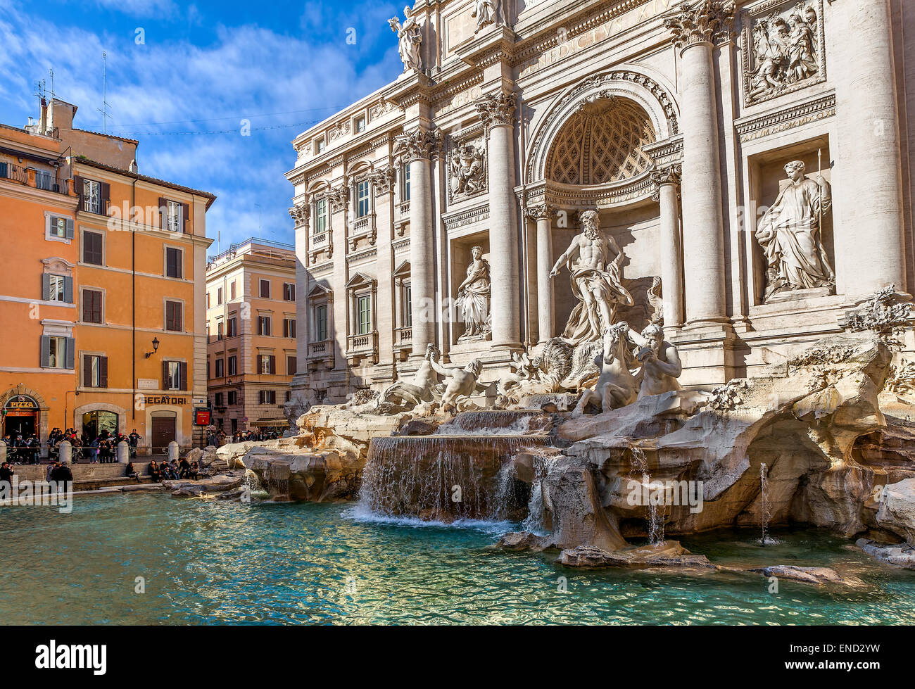 Fontana di Trevi - largest Baroque fountain in Rome, Italy Stock Photo ...