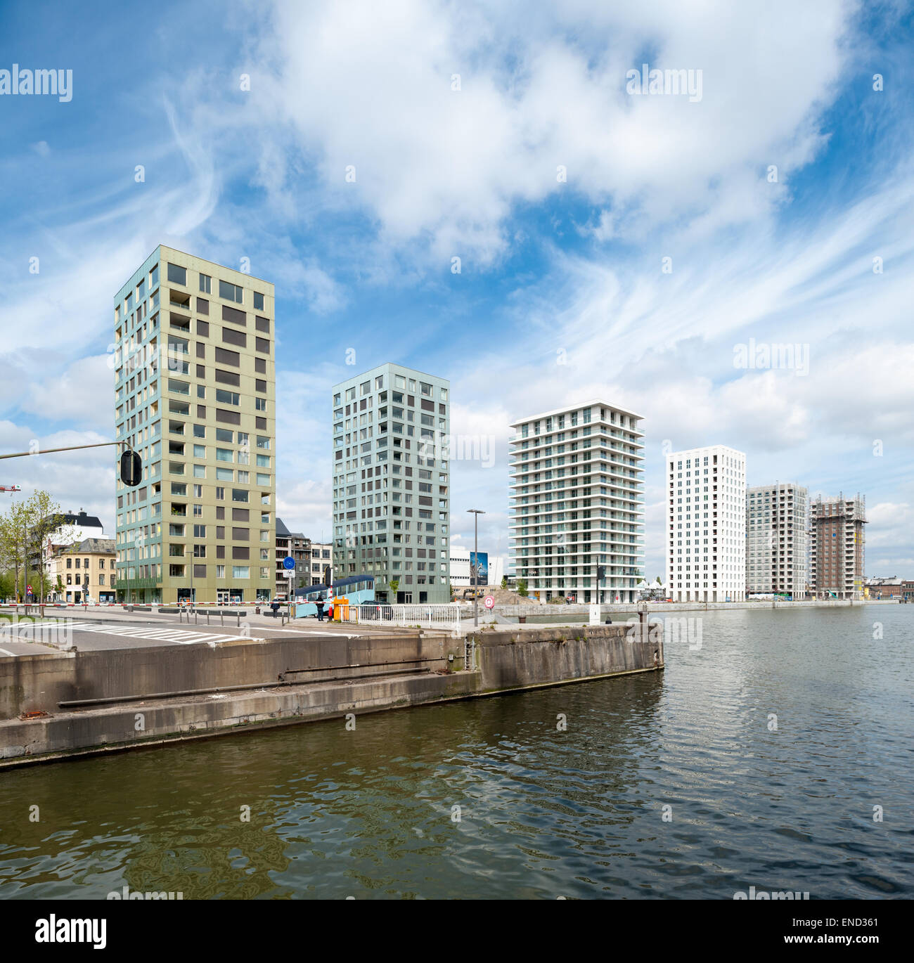 Belgium, Antwerp, Kattendijkdok-Westkaai towers Stock Photo - Alamy