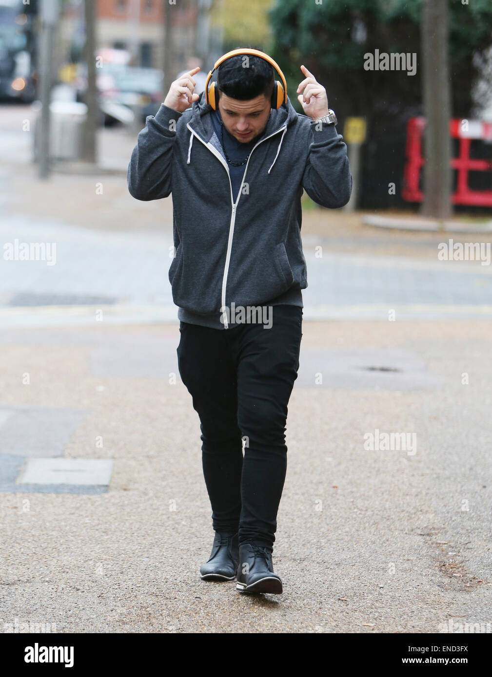 'X Factor' Paul Akister outside the ITV Studios. Paul walks to the shop ...