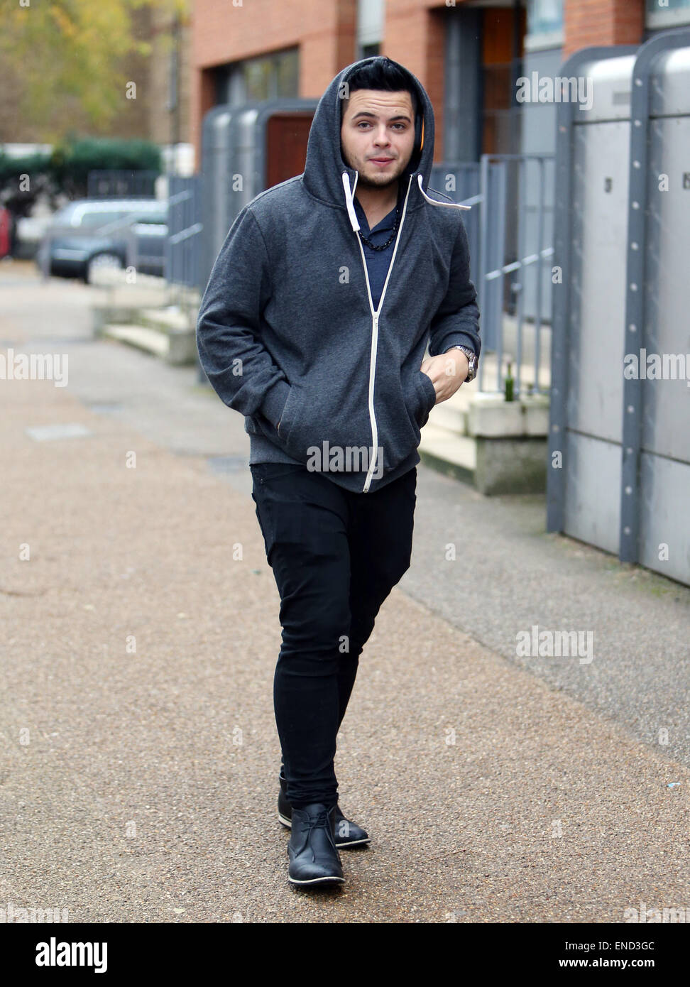 'X Factor' Paul Akister outside the ITV Studios. Paul walks to the shop ...