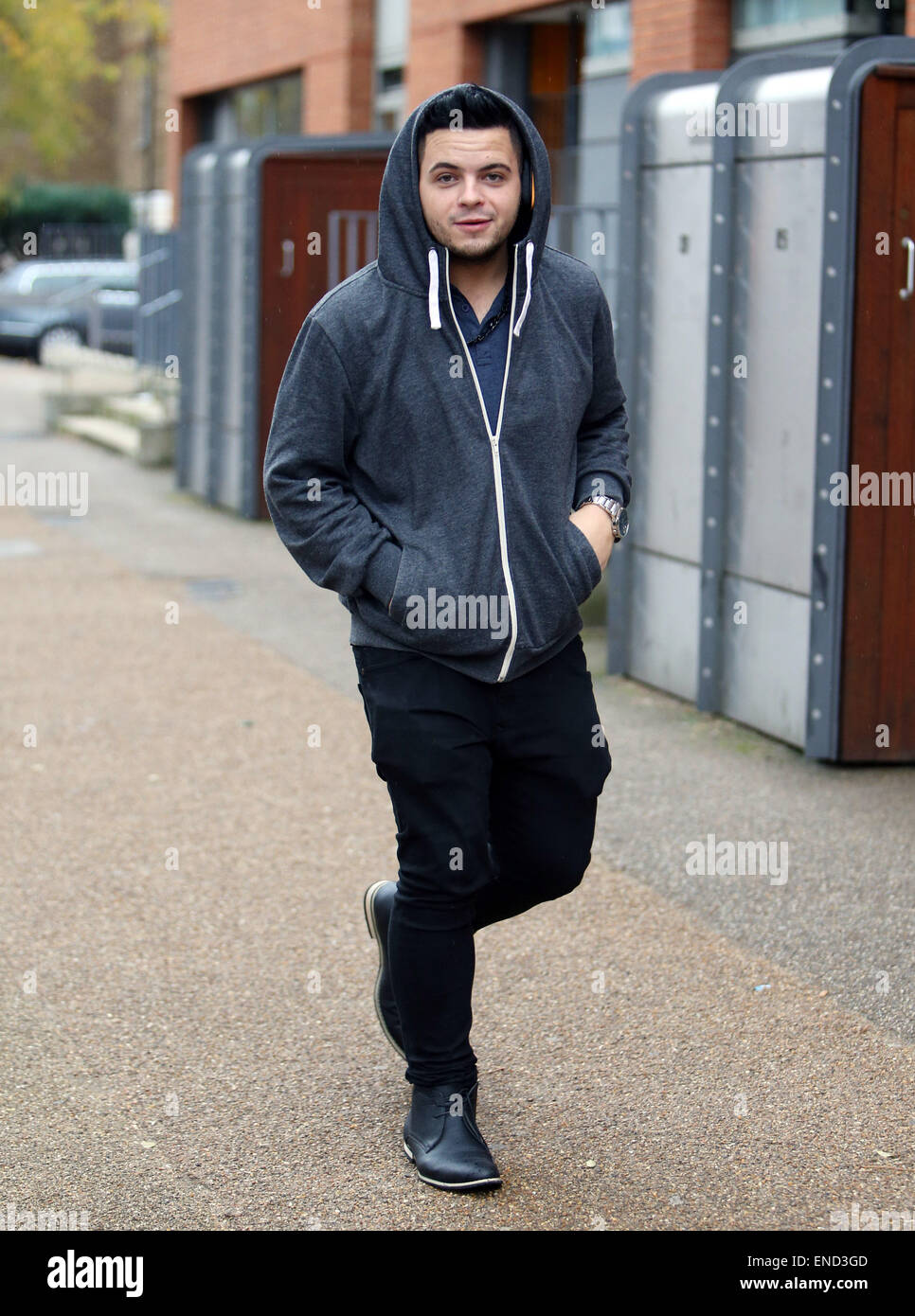 'X Factor' Paul Akister outside the ITV Studios. Paul walks to the shop ...