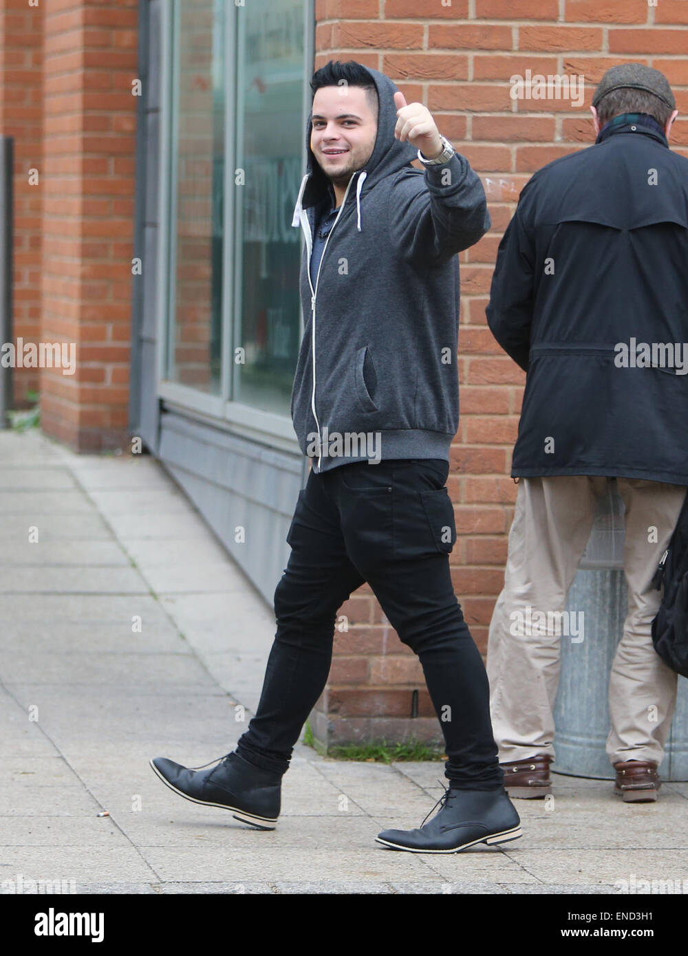 'X Factor' Paul Akister outside the ITV Studios. Paul walks to the shop ...