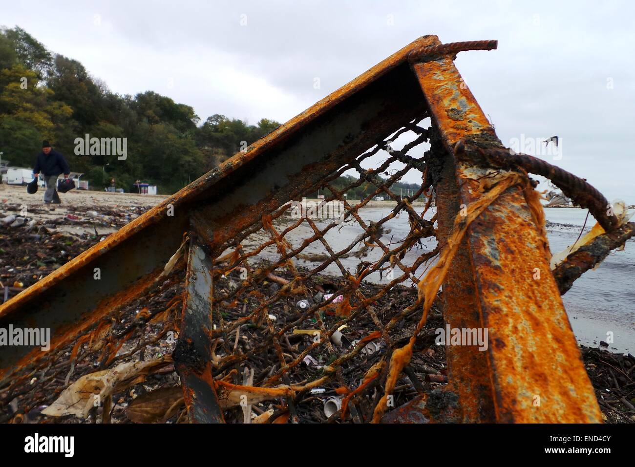 The main beach in the sea town of Varna, Bulgaria has been ruined by ...