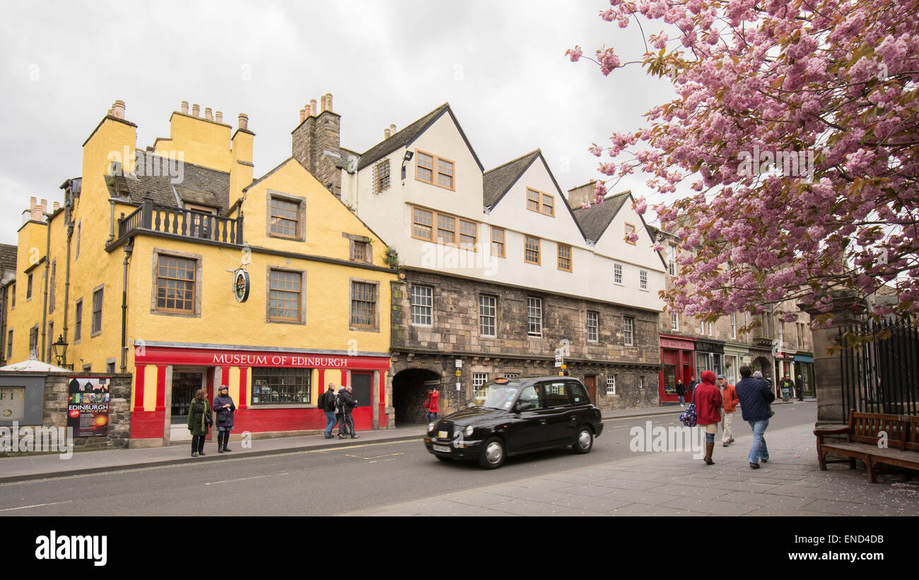 The Museum of Edinburgh in the Canongate, Edinburgh, Scotland in spring ...