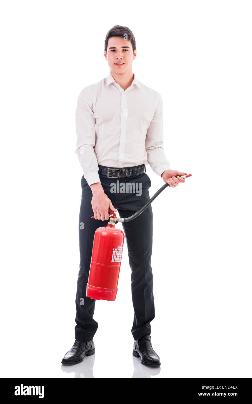 Man with fire extinguisher hi-res stock photography and images - Alamy