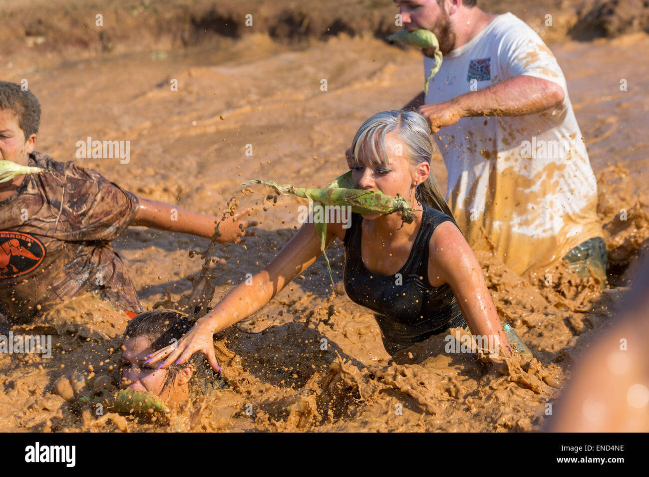 Brittney Austin from the Reality TV show Myrtle Manor jumps into muddy ...