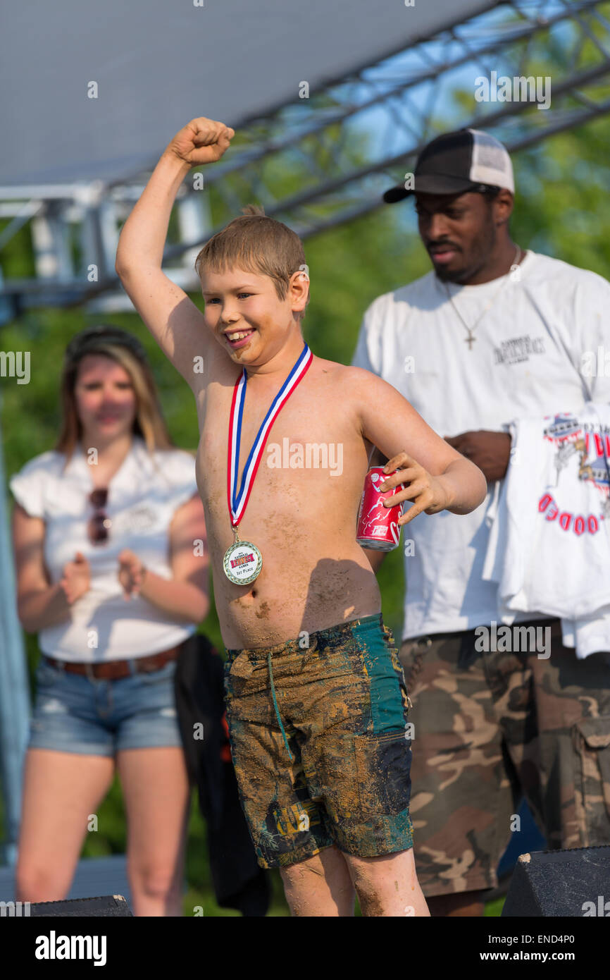 A young boy is victorious in the belching contest at the 2015 National ...