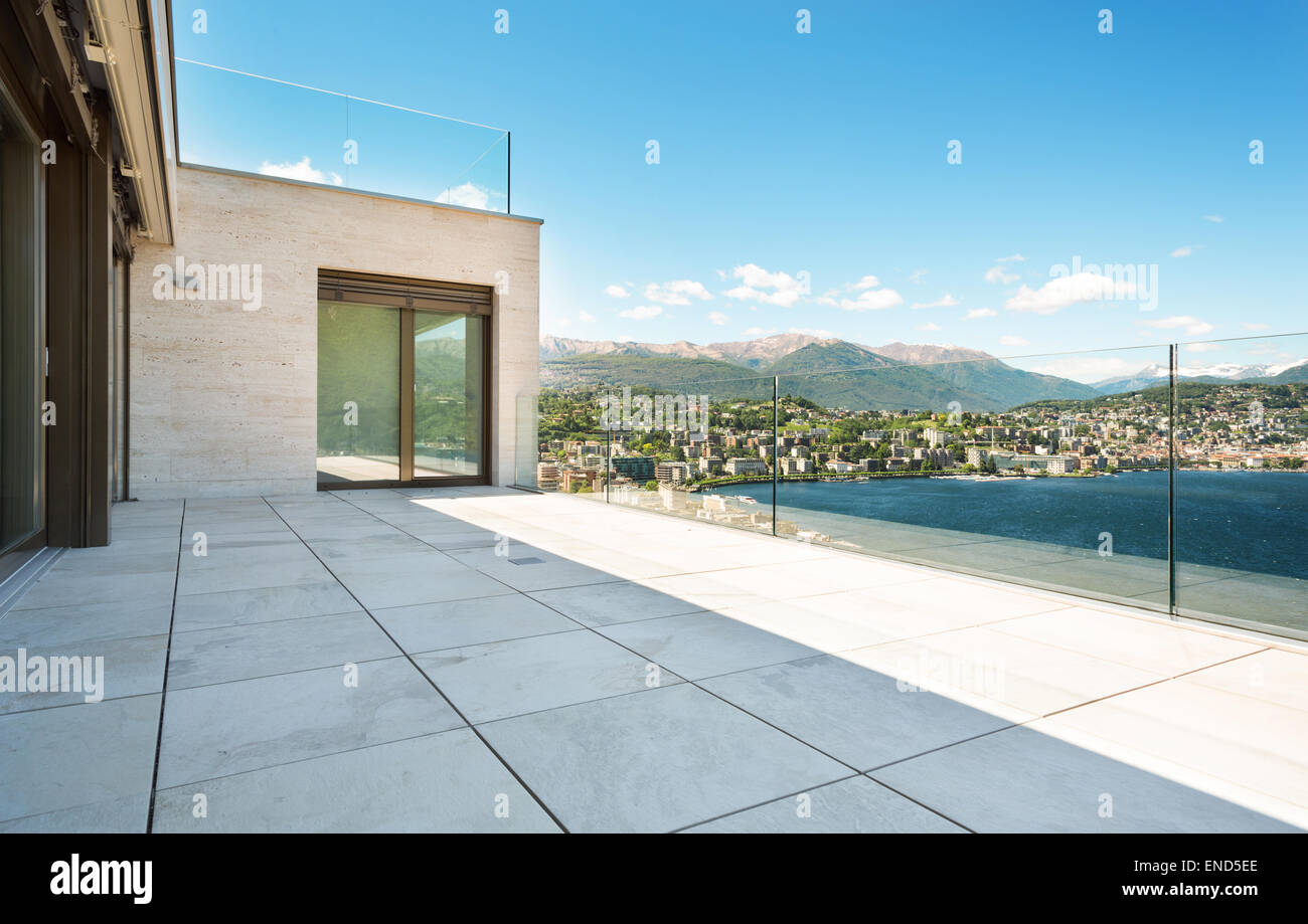 beautiful terrace of a modern building, outdoor Stock Photo - Alamy