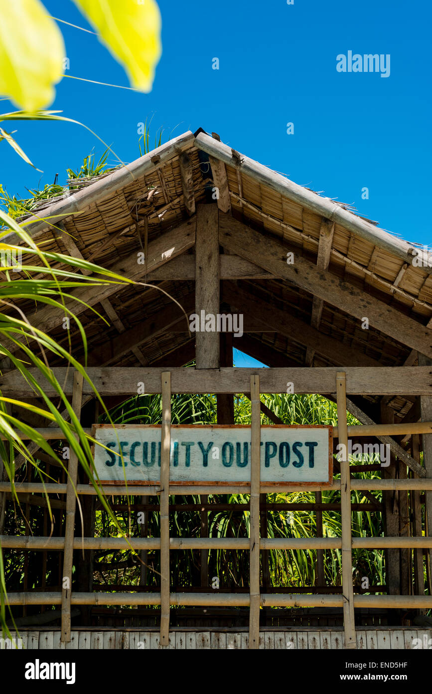 Security outpost on the beach of a tropical island Stock Photo - Alamy