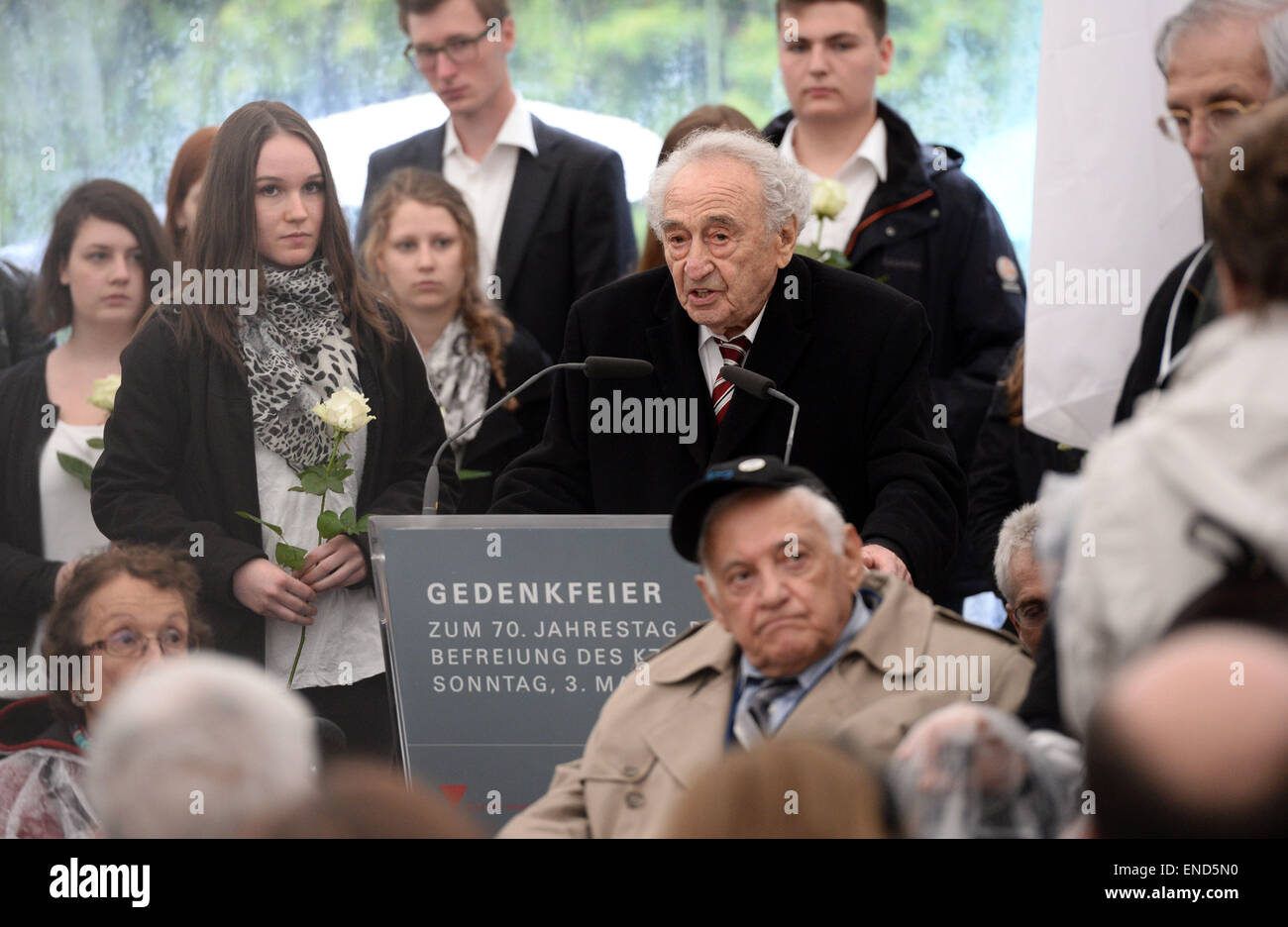 Dachau, Germany. 3rd May, 2015. Holocaust survivor Max Mannheimer (C ...