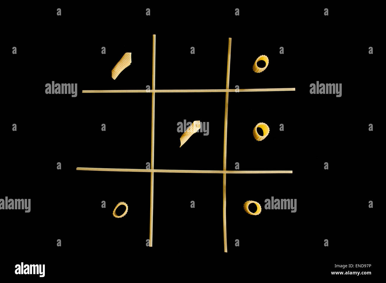 the famous game of the tris performed with egg noodles Stock Photo - Alamy