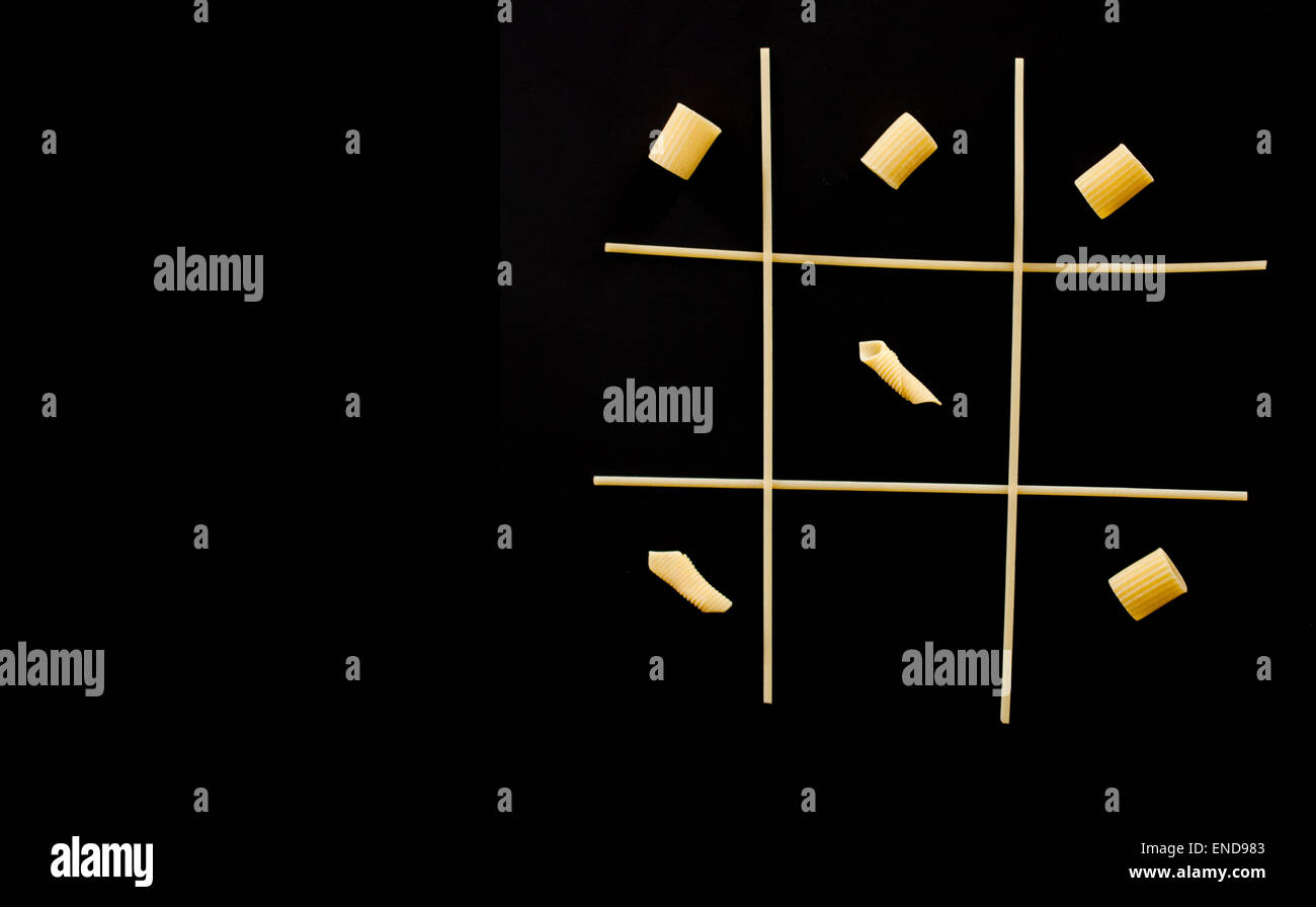 the famous game of the tris performed with egg noodles Stock Photo - Alamy