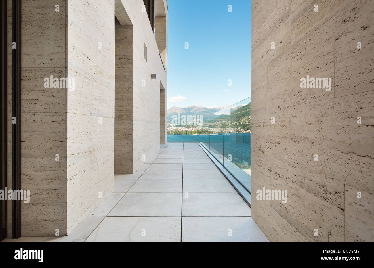 beautiful terrace of a modern building, outdoor Stock Photo - Alamy