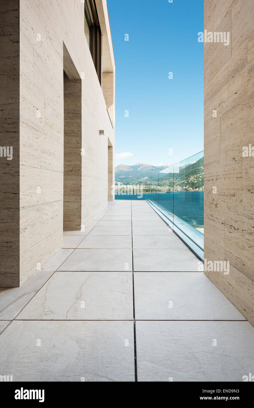 beautiful terrace of a modern building, outdoor Stock Photo - Alamy